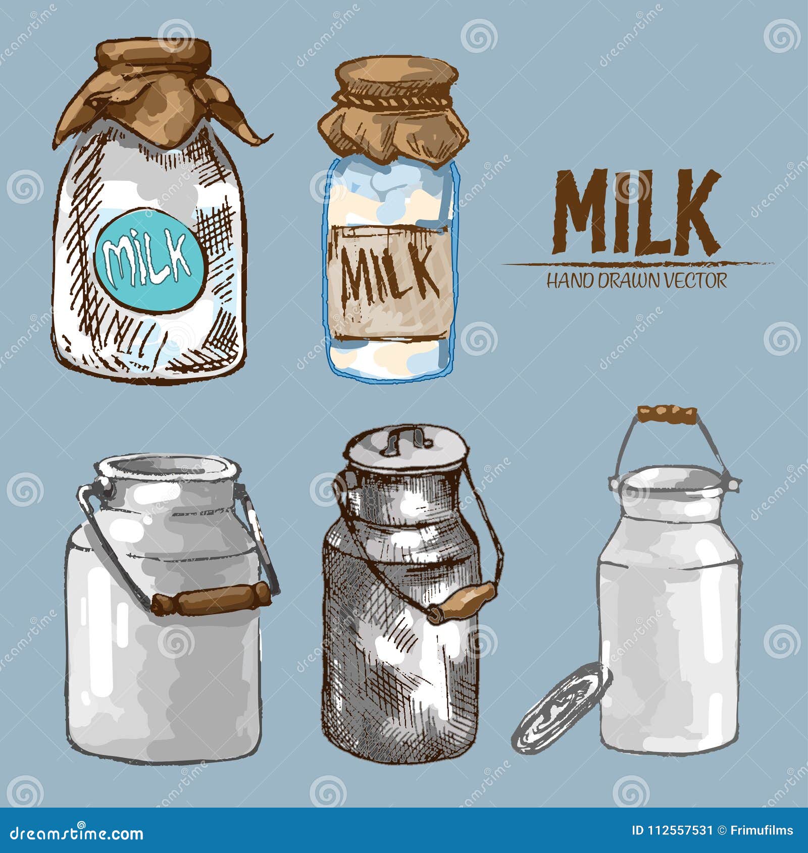 Línea Detallada Leche Del Vector De Digitaces Del Arte Stock de ...