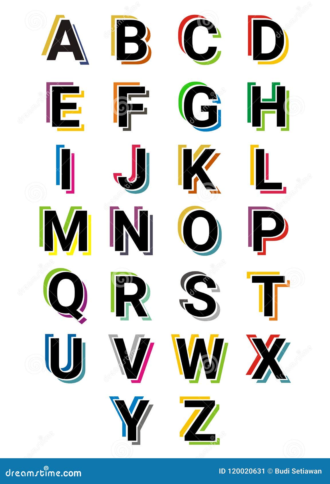 Línea doble del alfabeto ilustración del vector. Ilustración de ...