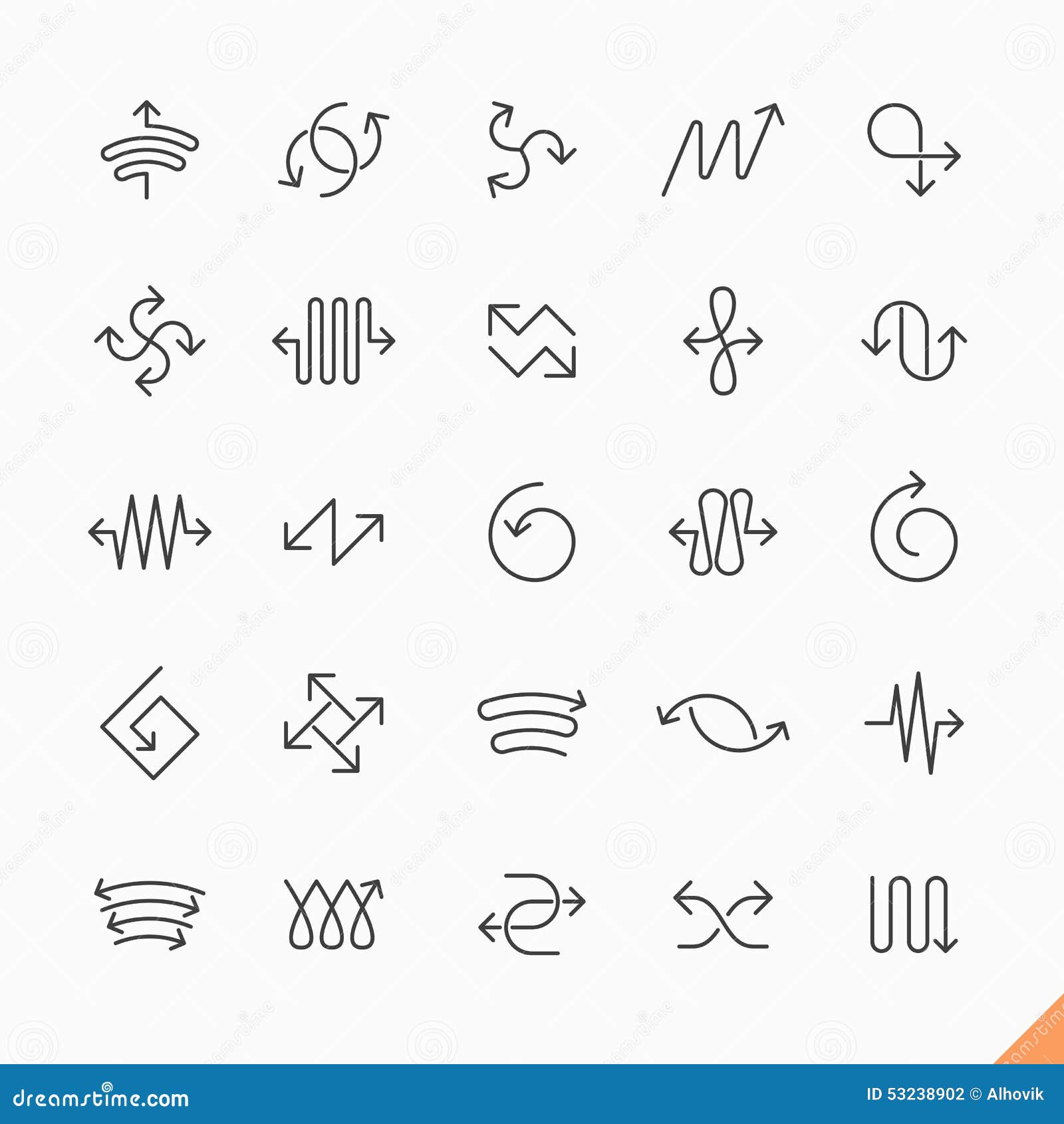 Línea Fina Iconos De Las Flechas Ilustración del Vector - Ilustración ...