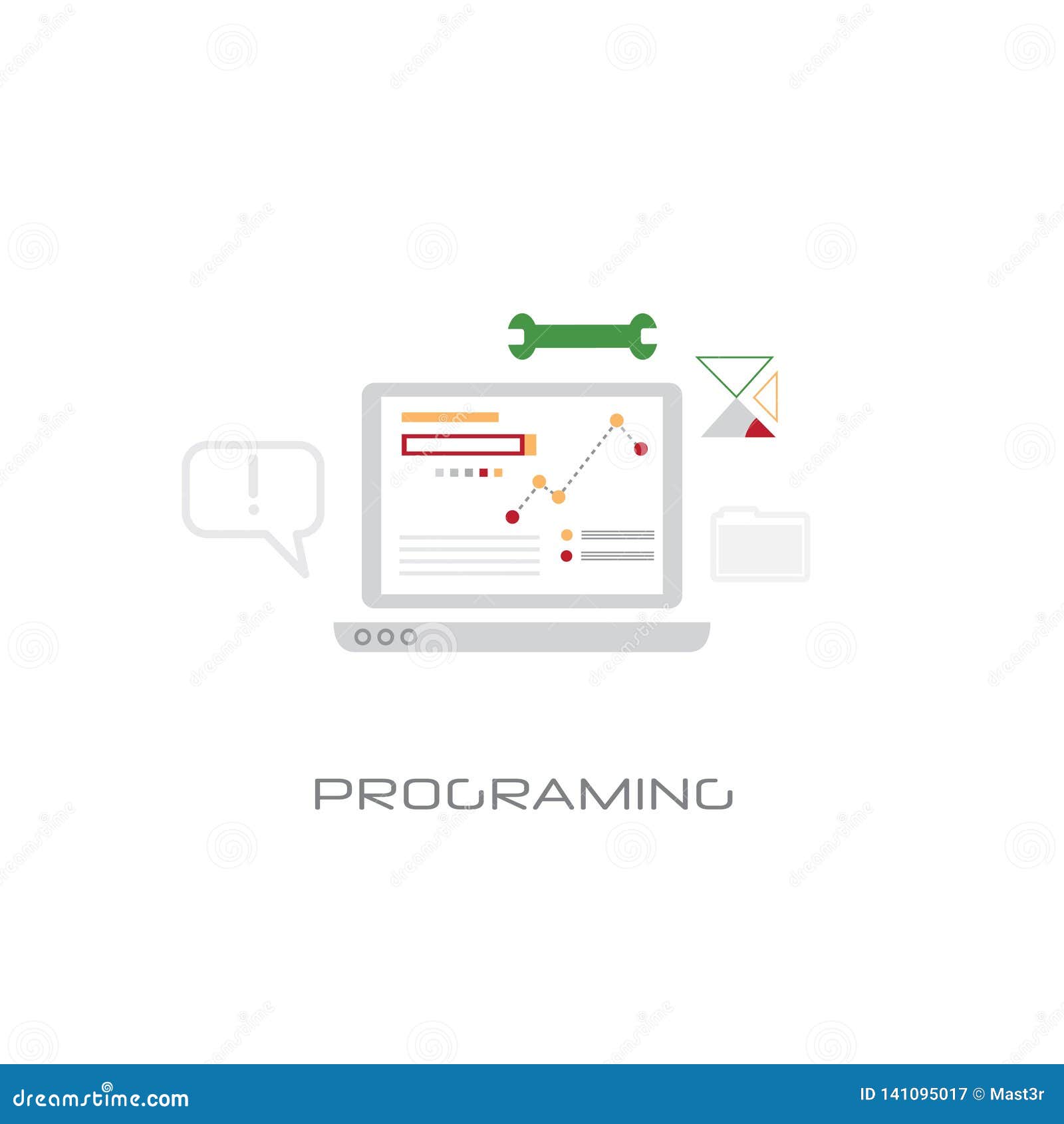 Línea Fondo Blanco Del Concepto De Programación Del Equipo De ...