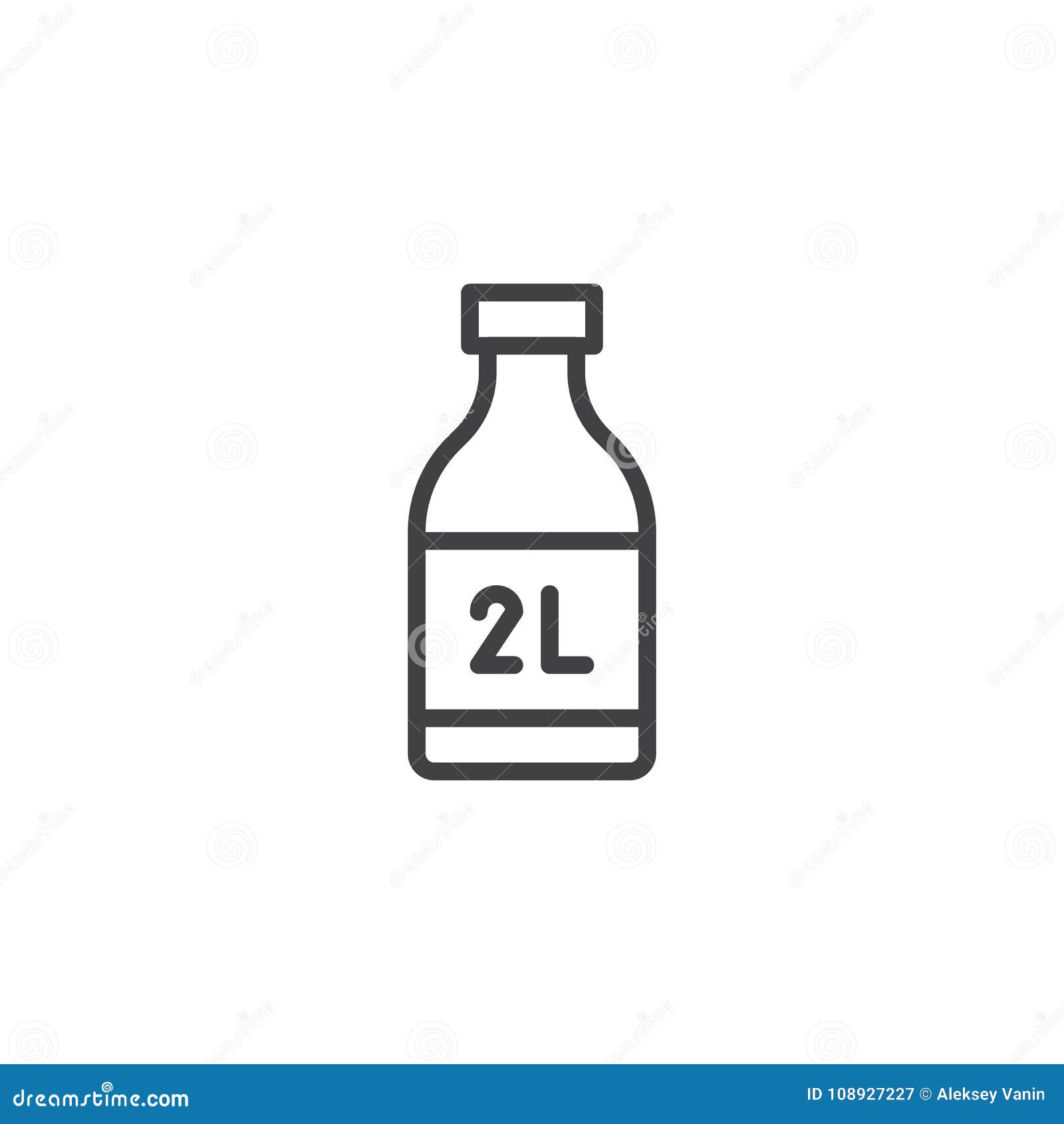 Línea Icono De La Botella De 2 Litros Ilustración del Vector ...