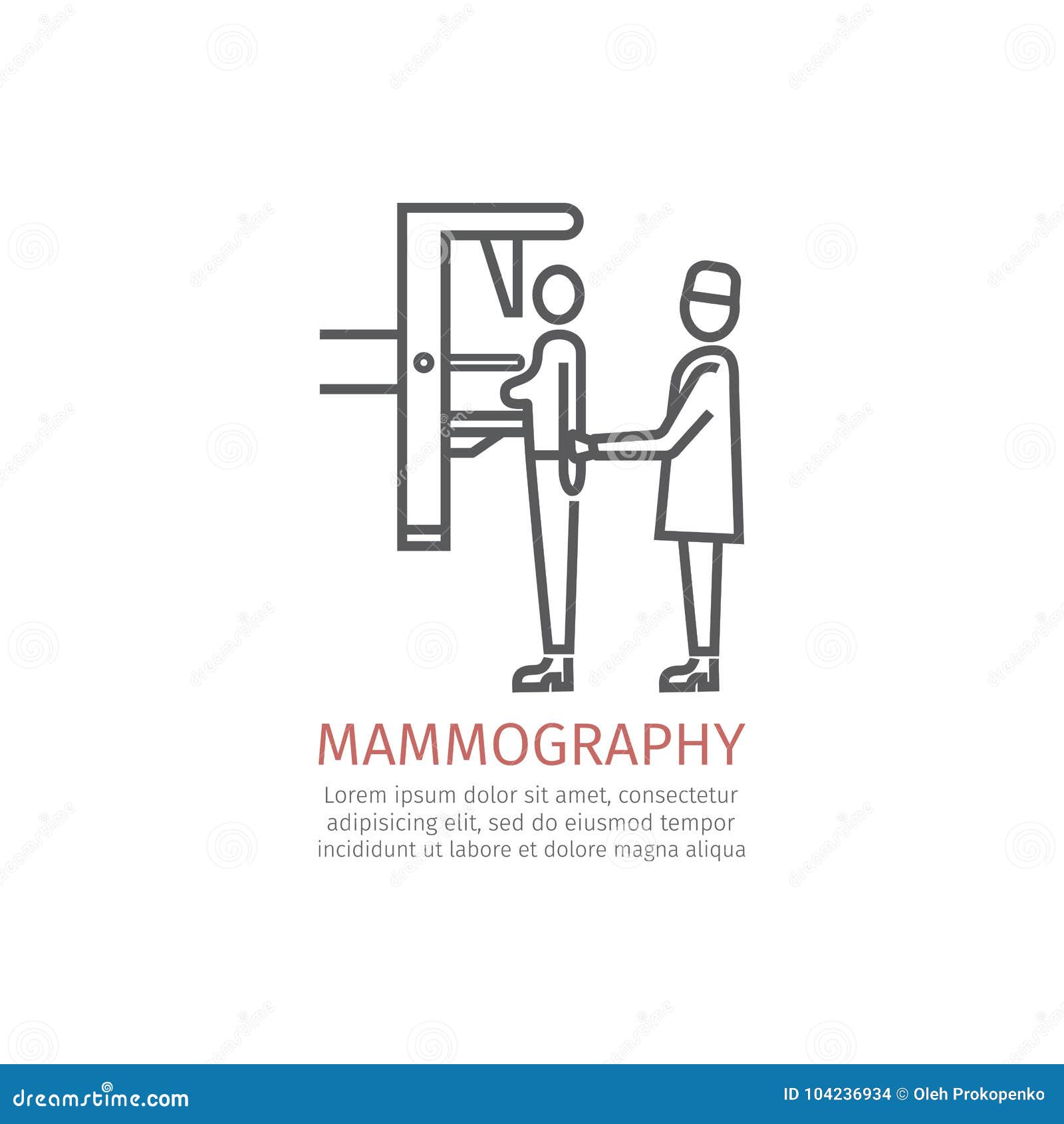 Línea Icono De La Mamografía Ilustración del Vector - Ilustración de ...