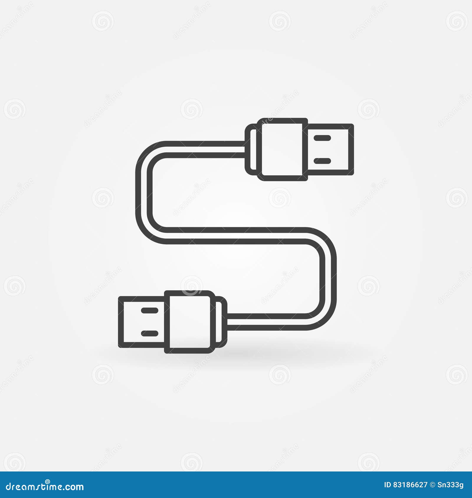 Línea Icono Del Cable Del USB Ilustración del Vector - Ilustración de ...