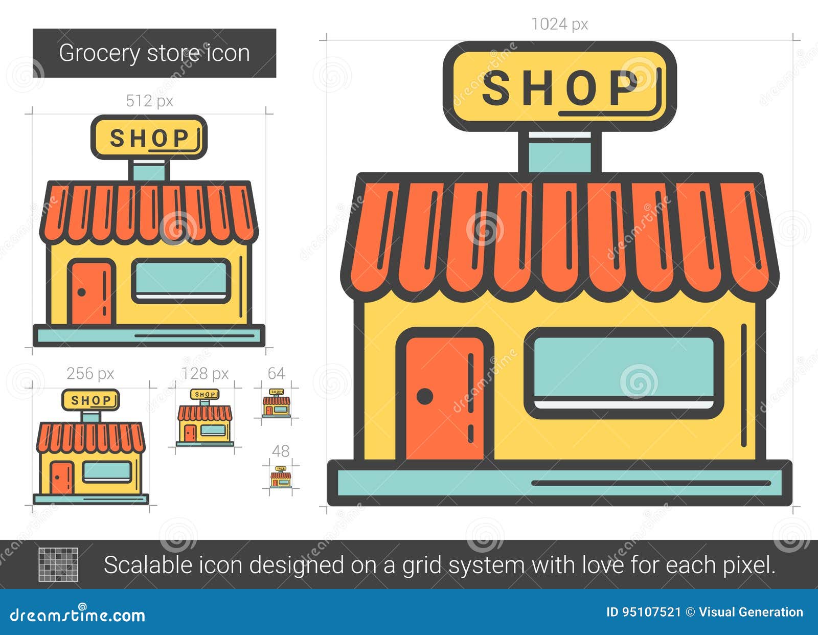 Línea icono del colmado ilustración del vector. Ilustración de ...