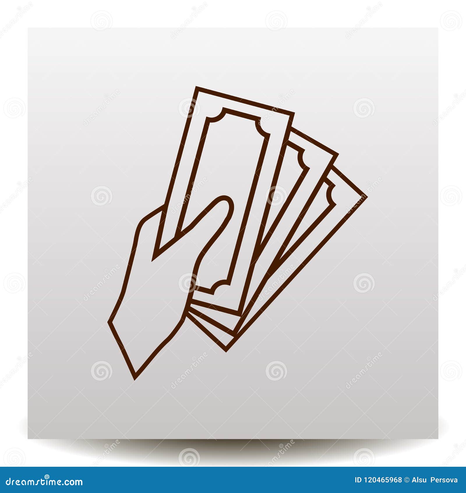 Línea Icono Del Pago Al Contado Ilustración del Vector - Ilustración de ...