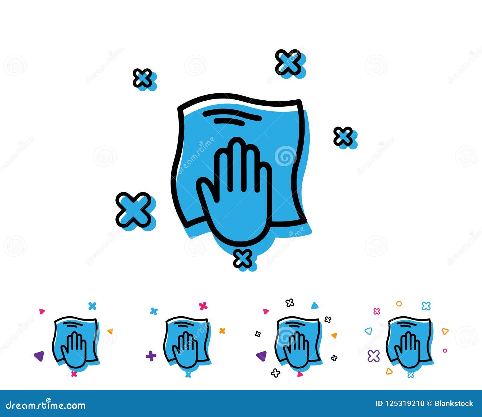 Línea Icono Del Trapo De Limpieza Trapo Con Un Trapo Ilustración del ...