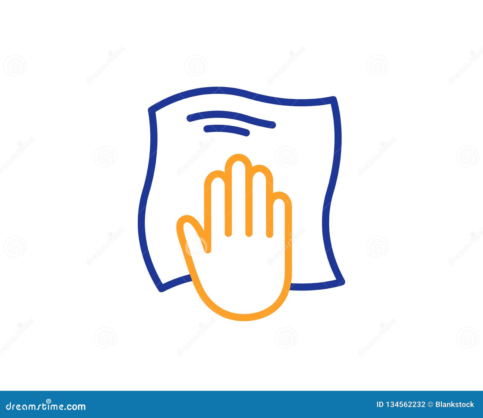 Línea Icono Del Trapo De Limpieza Trapo Con Un Trapo Vector Ilustración ...