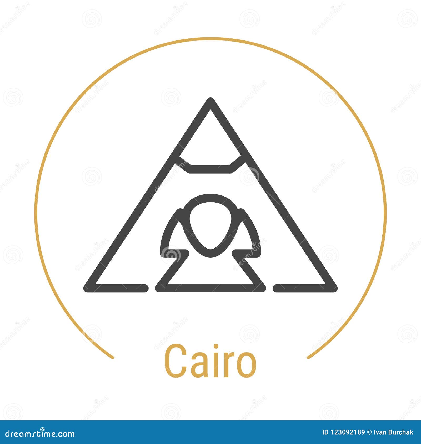 Línea Icono Del Vector De El Cairo, Egipto Ilustración del Vector ...