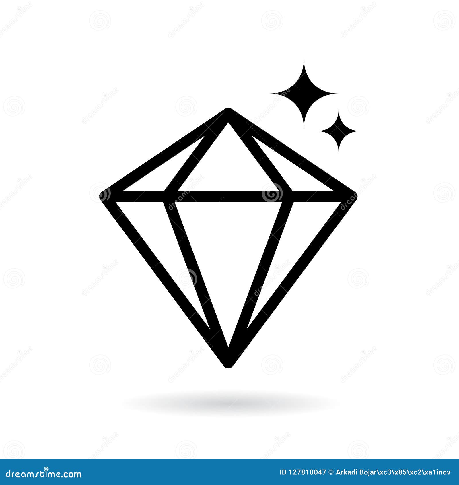 Línea Icono Del Vector Del Diamante Ilustración del Vector ...