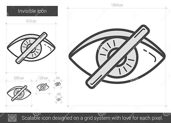 Línea invisible icono ilustración del vector. Ilustración de contorno ...