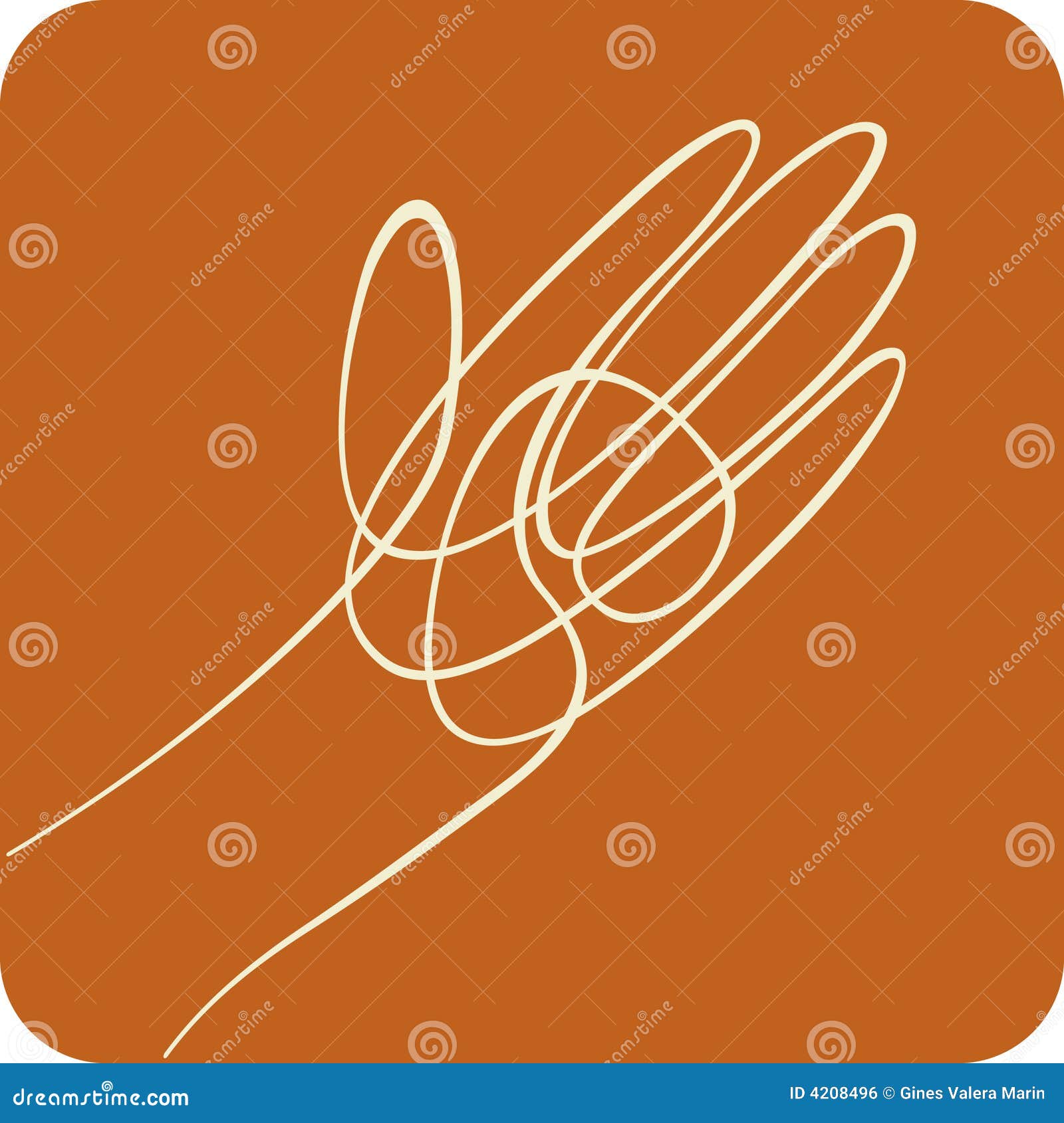 Línea mano (vector) ilustración del vector. Ilustración de curva - 4208496