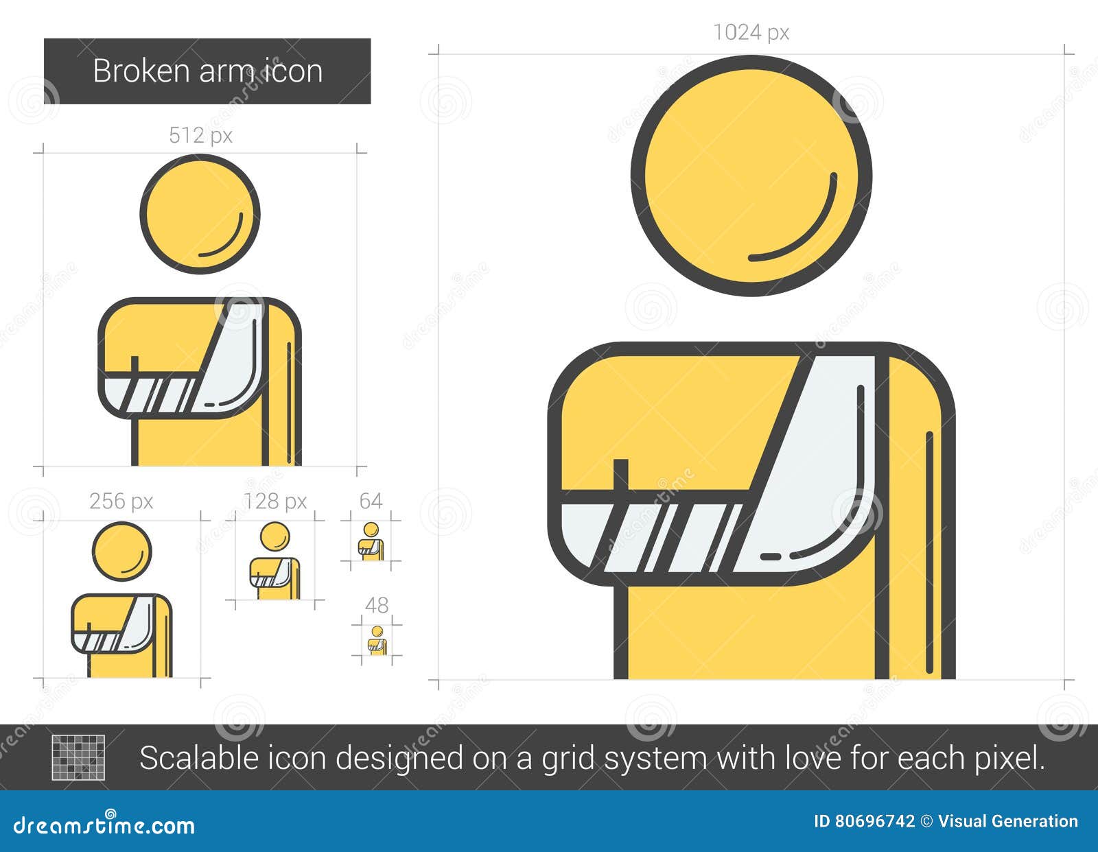 Línea Quebrada Icono Del Brazo Ilustración del Vector - Ilustración de ...