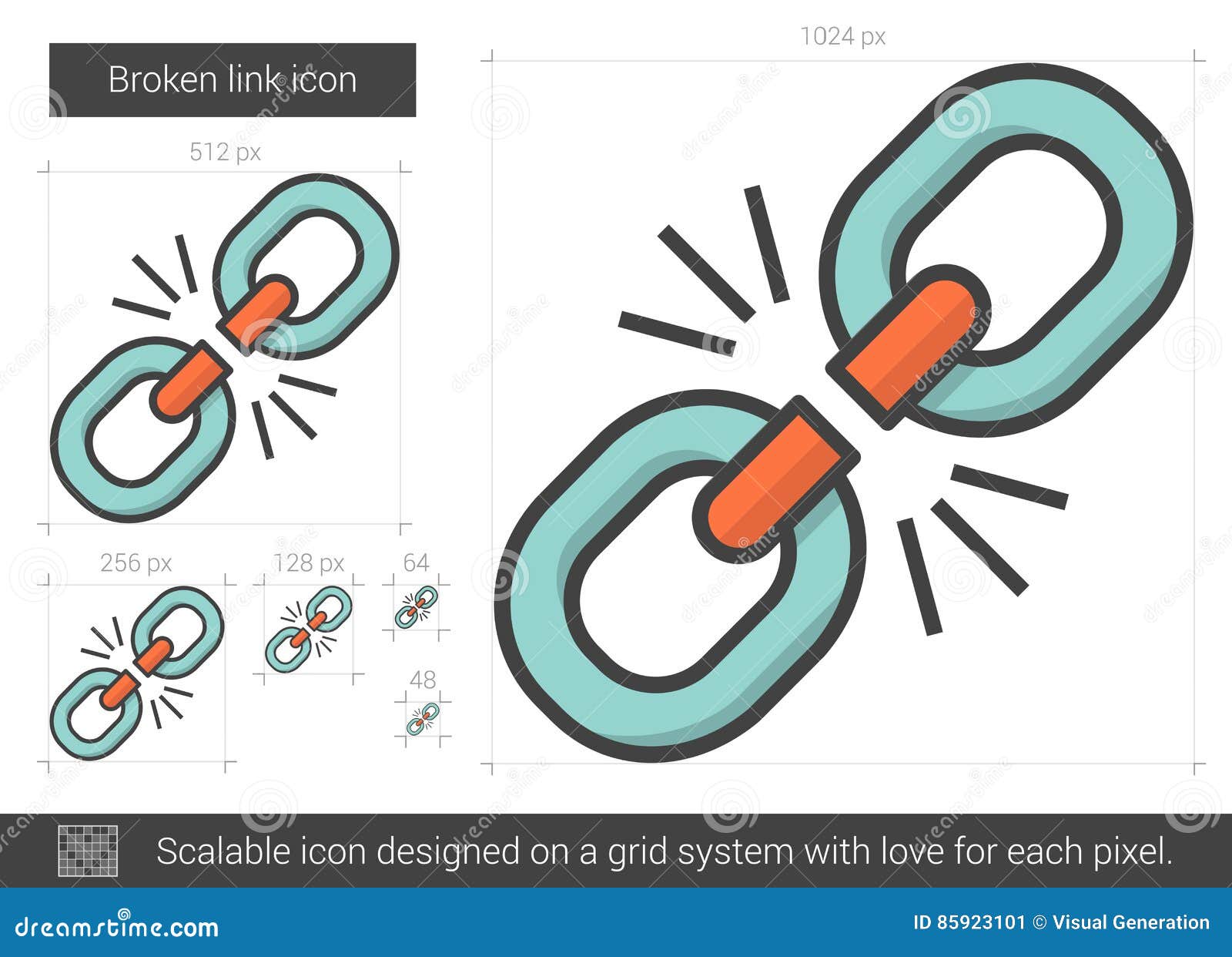 Línea Quebrada Icono Del Vínculo Ilustración del Vector - Ilustración ...