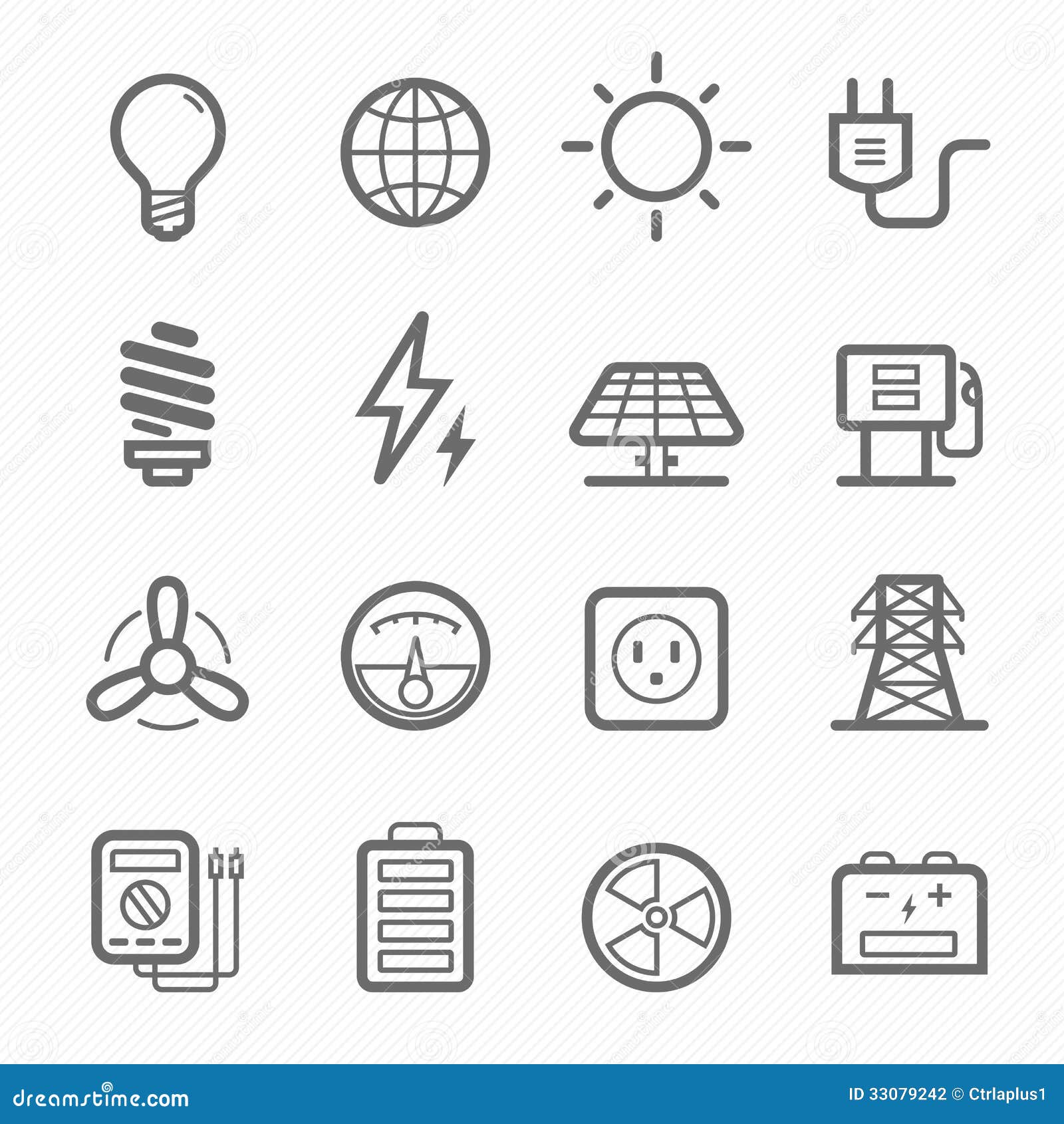 Línea Sistema Del Símbolo Del Poder Del Icono Ilustración del Vector ...