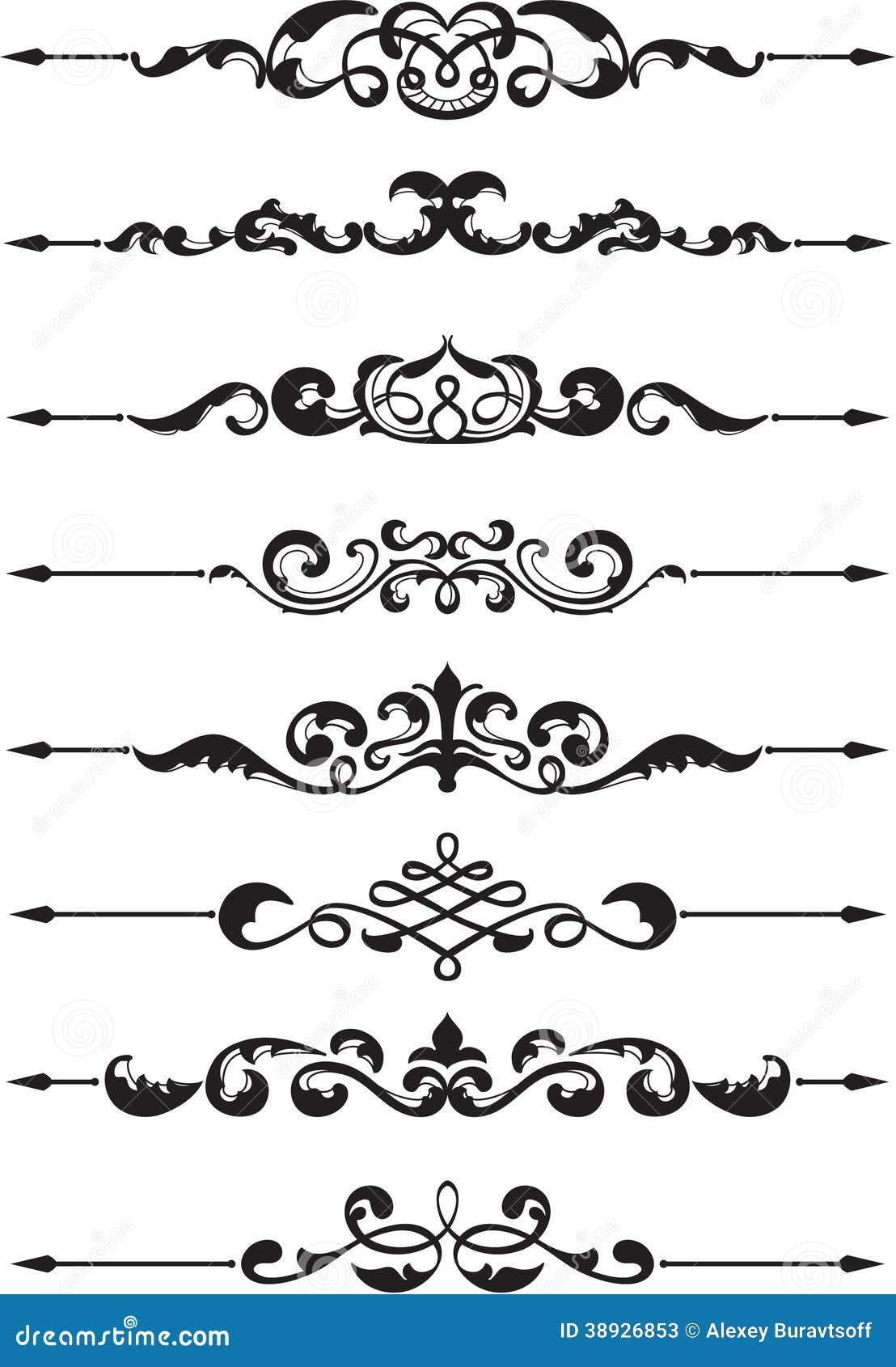 Líneas Adornadas De La Divisoria Ilustración del Vector - Ilustración ...