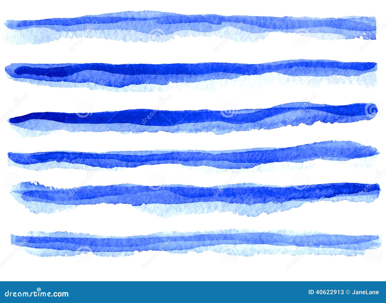 Líneas Azules Hermosas De La Acuarela Stock de ilustración ...