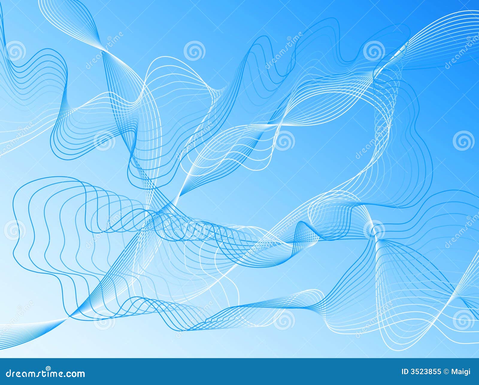 Líneas Azules Onduladas Del Vector Ilustración del Vector - Ilustración ...