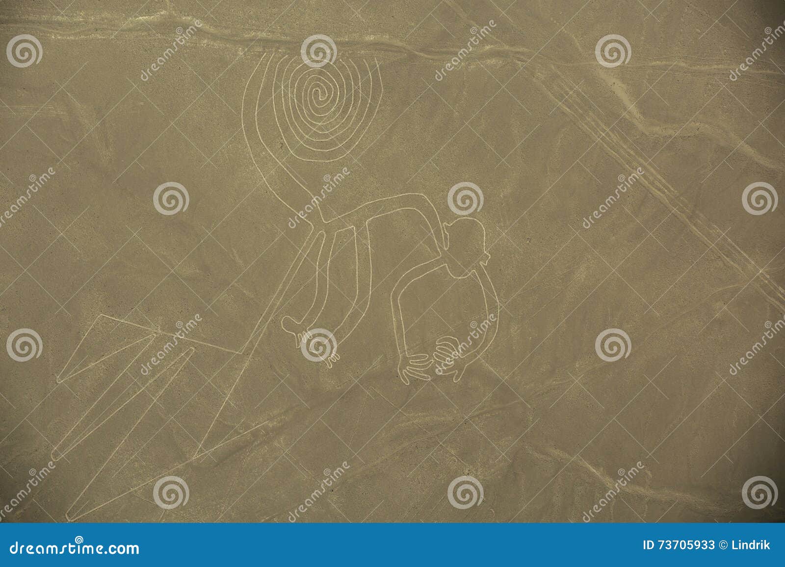 Líneas de Nazca, el mono imagen de archivo. Imagen de cultura - 73705933