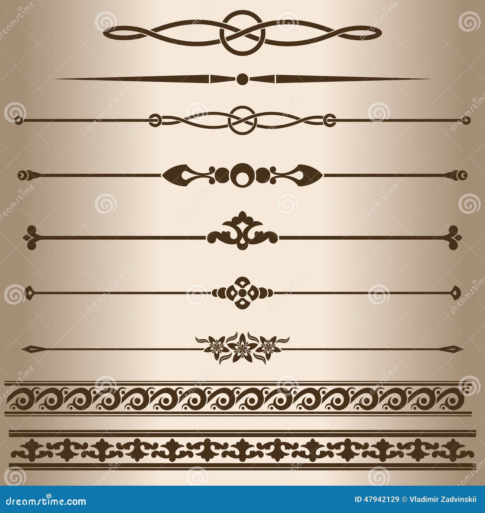 Líneas decorativas ilustración del vector. Ilustración de boda - 47942129