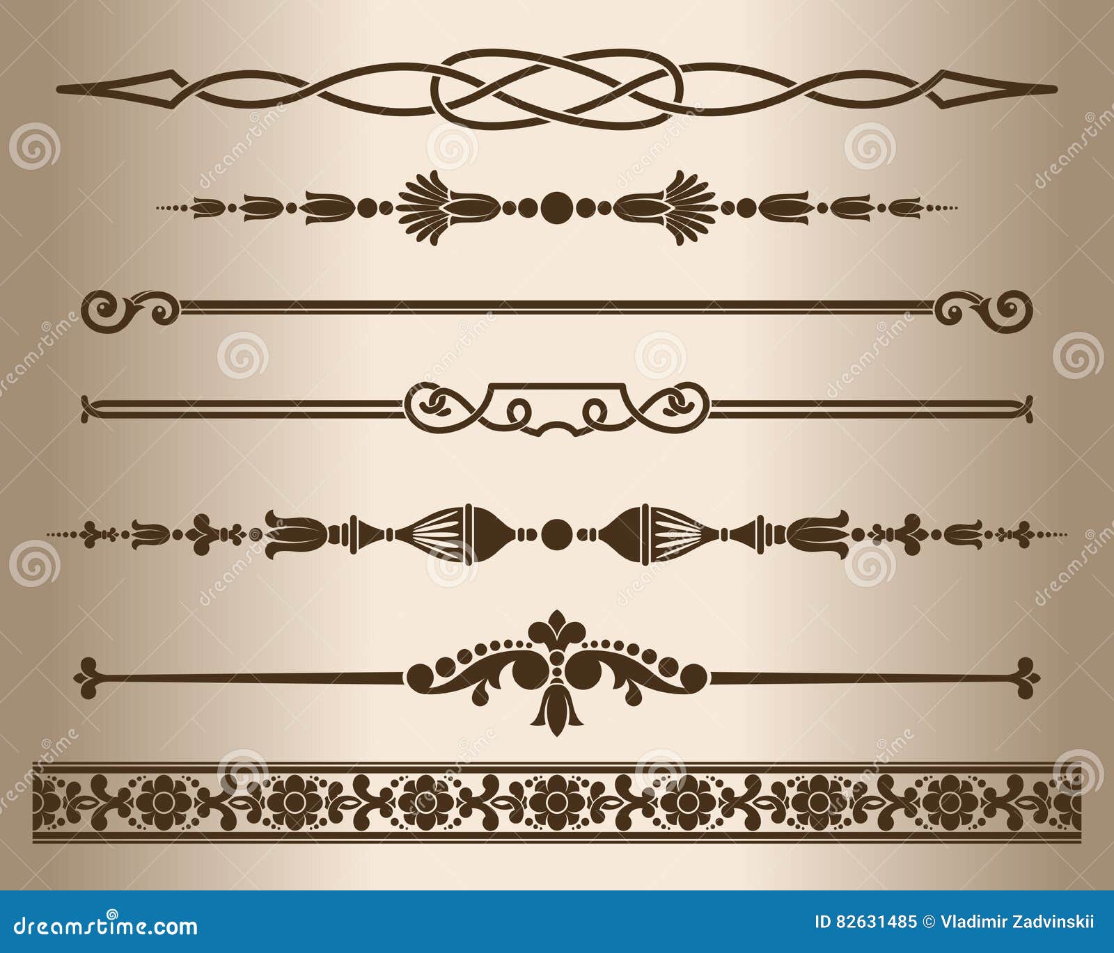 Líneas decorativas ilustración del vector. Ilustración de victoriano ...