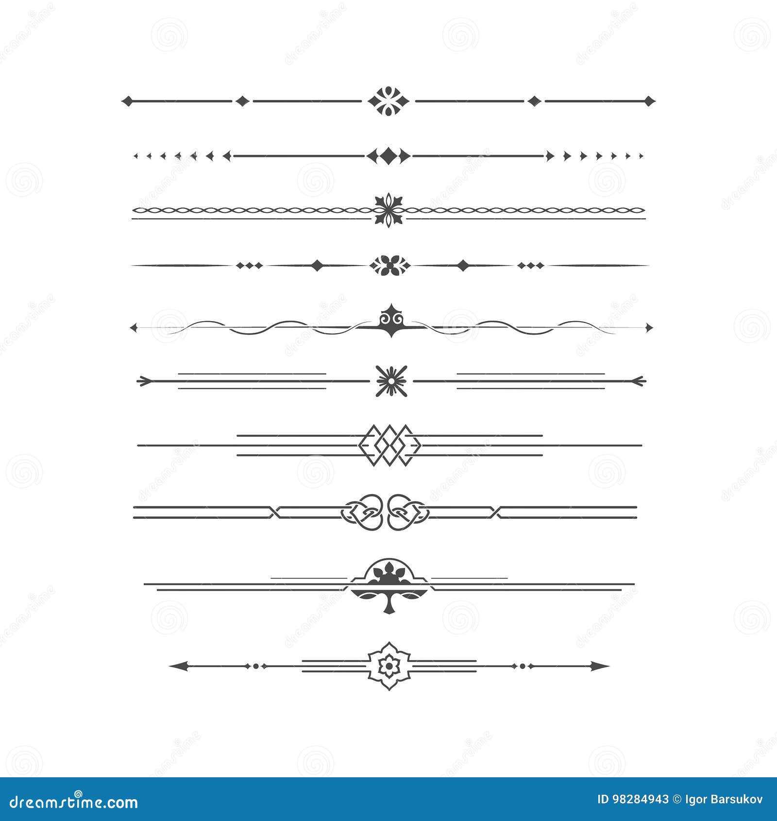 Líneas divisorias fijadas ilustración del vector. Ilustración de ...