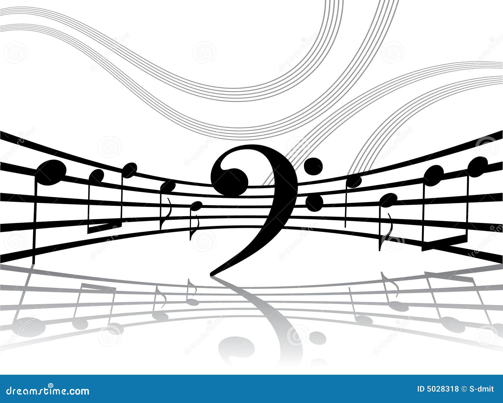 Líneas Musicales Abstractas Con Las Notas Ilustración del Vector ...