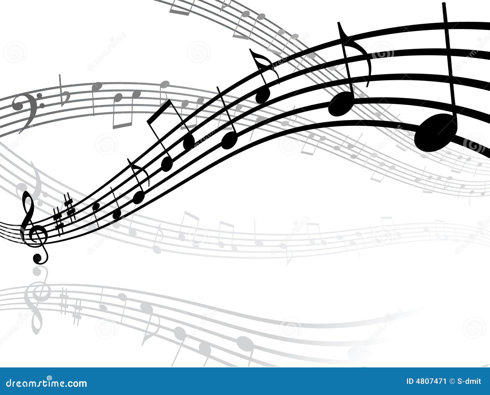 Líneas Musicales Con Las Notas Ilustración del Vector - Ilustración de ...