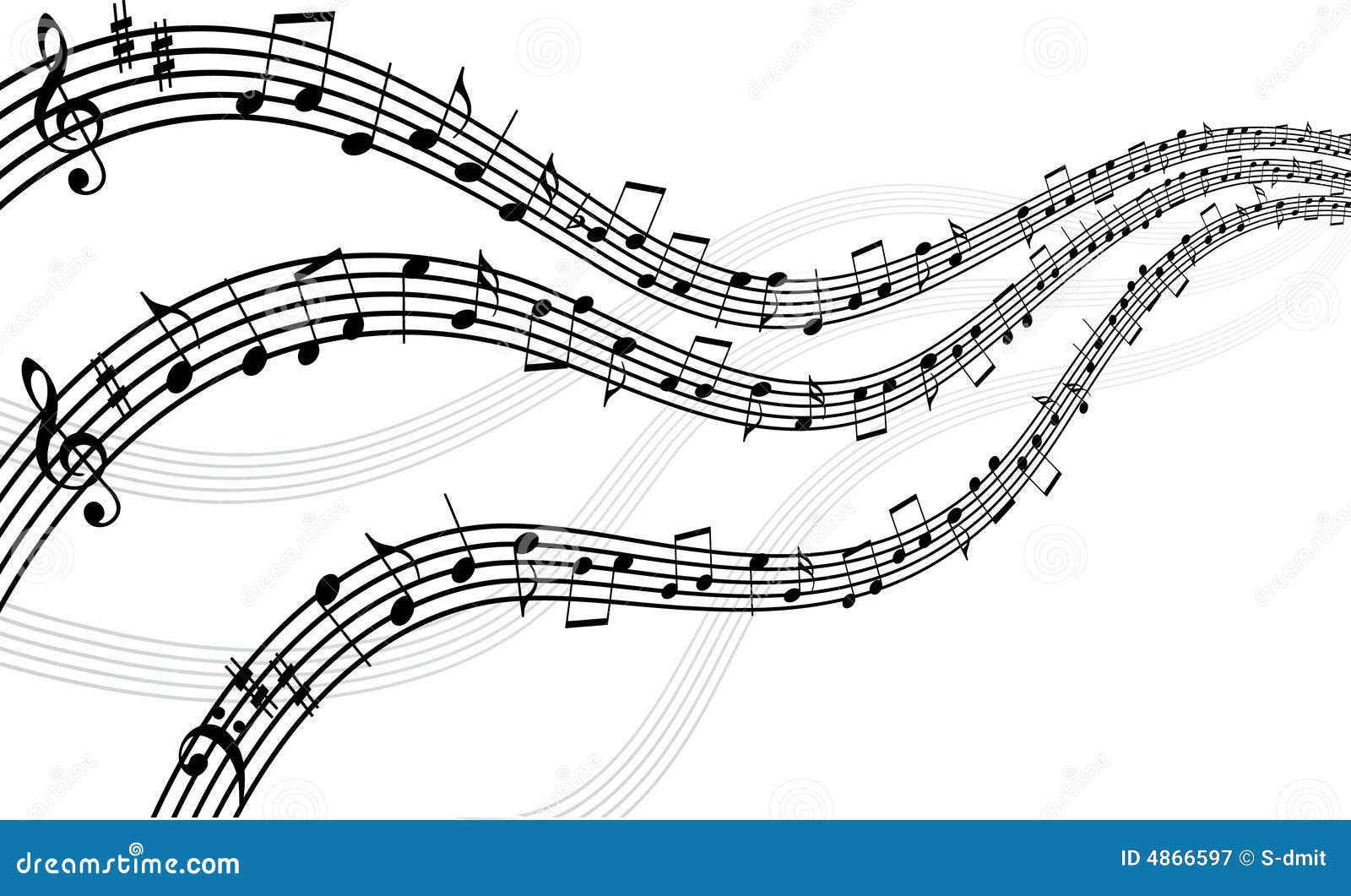 Líneas Musicales Con Las Notas Ilustración del Vector - Ilustración de ...