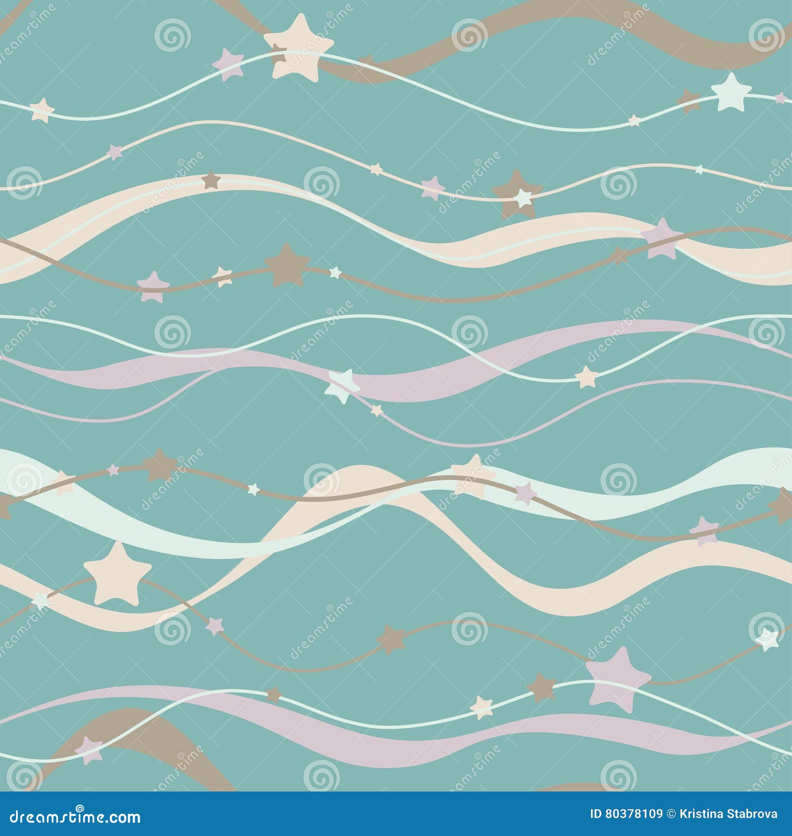Líneas Onduladas Con Las Estrellas Modelo Inconsútil Del Vector ...