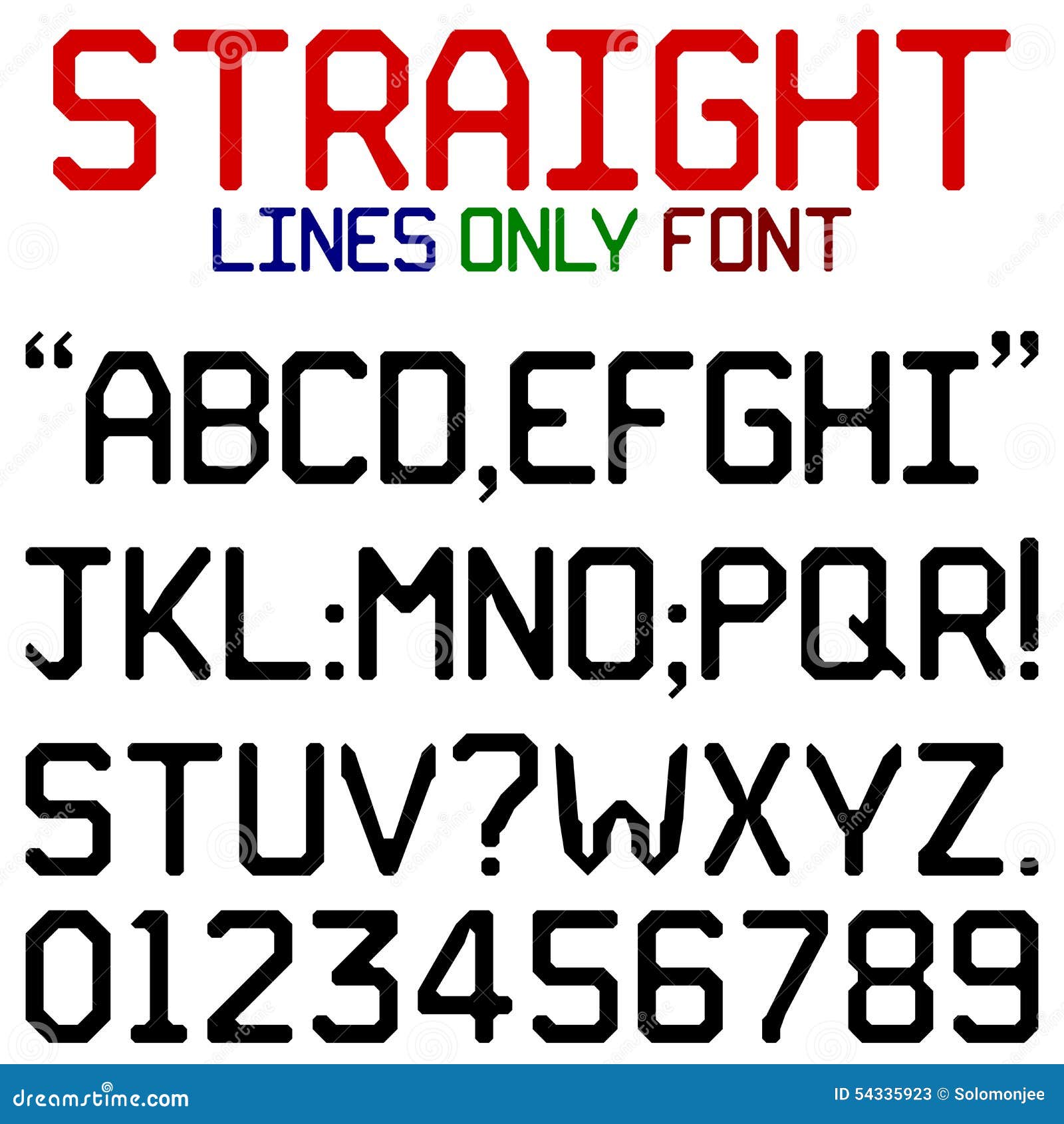 Líneas rectas fuente ilustración del vector. Ilustración de alfabeto ...