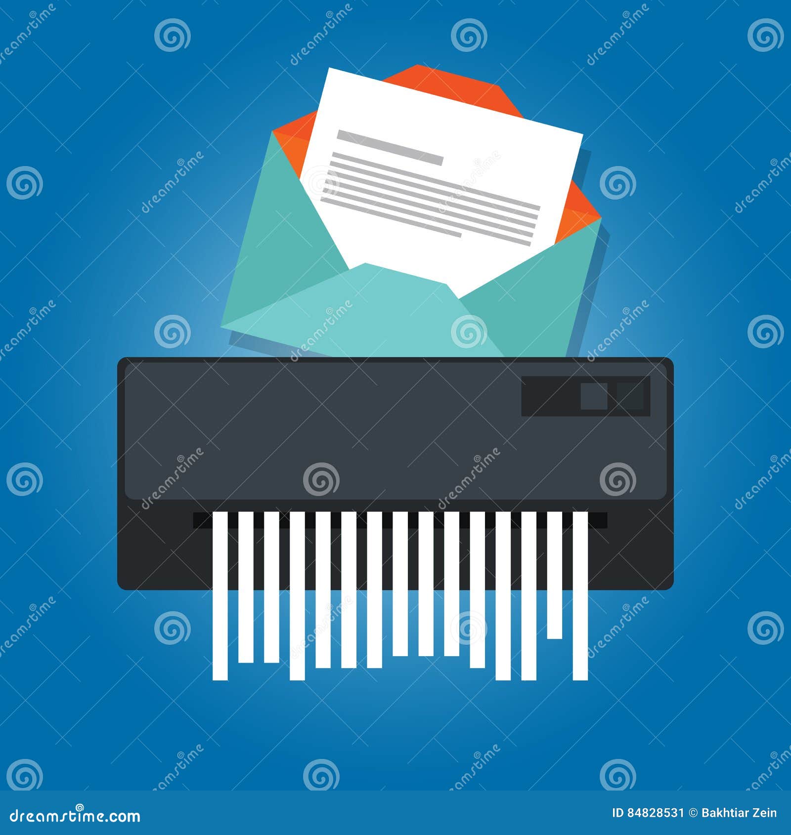 Löschung Entfernen Spam-E-Mail-Abfallmitteilungs-Papierreißwolf Vektor ...