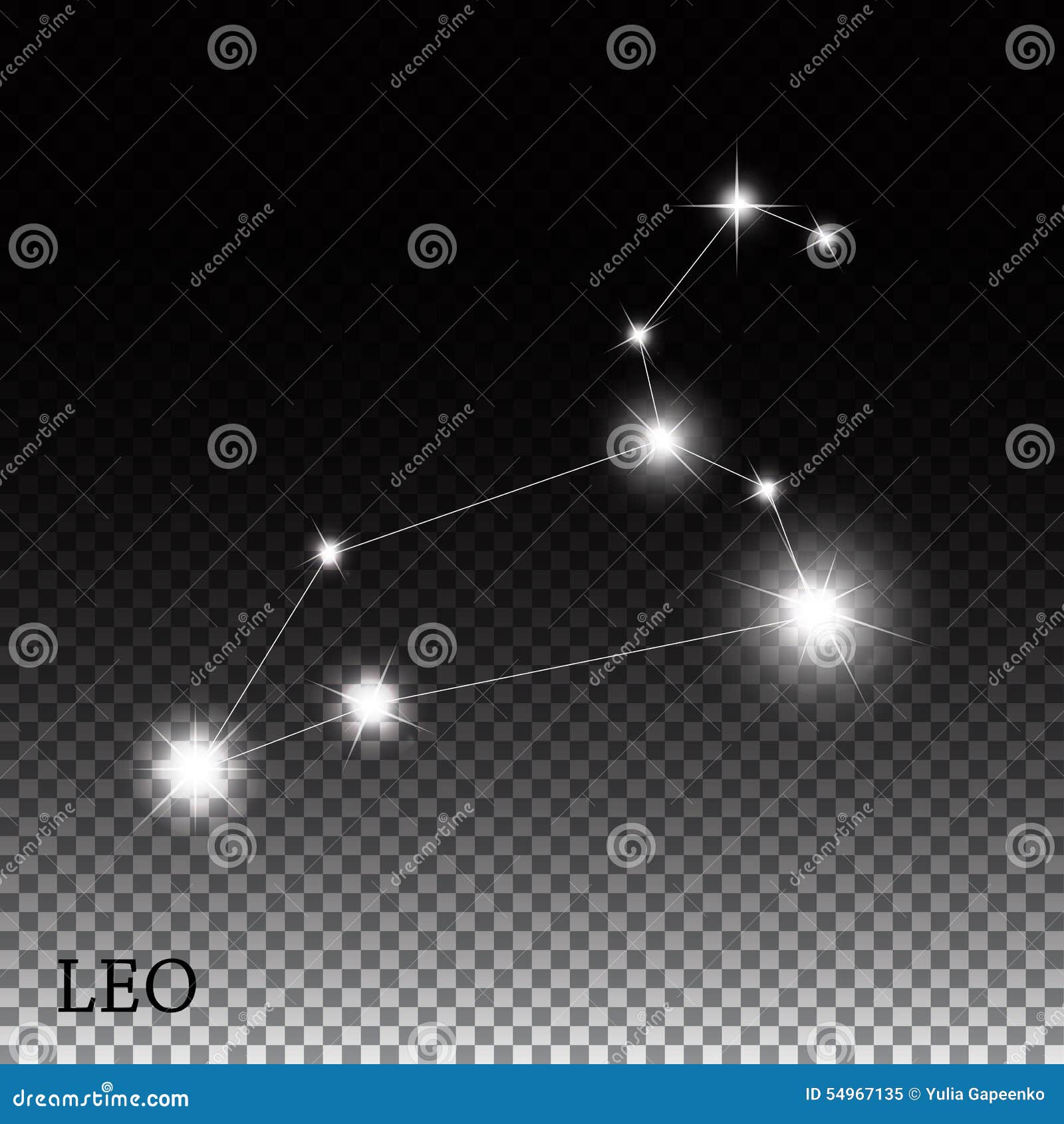 Löwe-Sternzeichen Der Schönen Hellen Sterne Vektor Abbildung ...