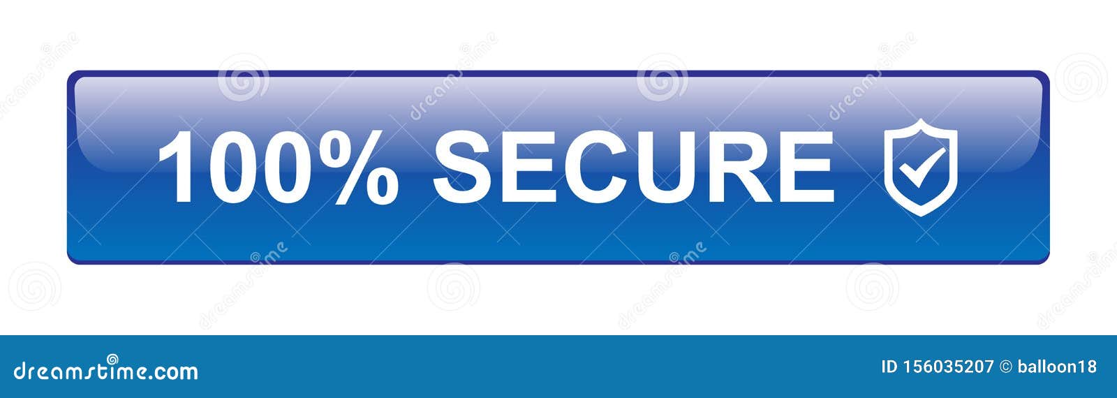 100 secure button stock vector. Illustration of certified - 156035207