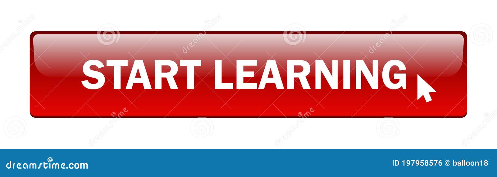 Start learning Button stock vector. Illustration of communication ...