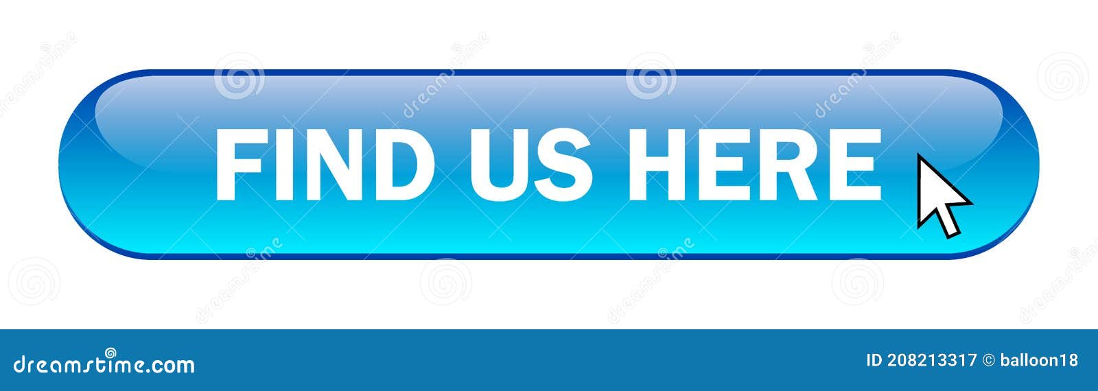Find us here button stock vector. Illustration of enter - 208213317