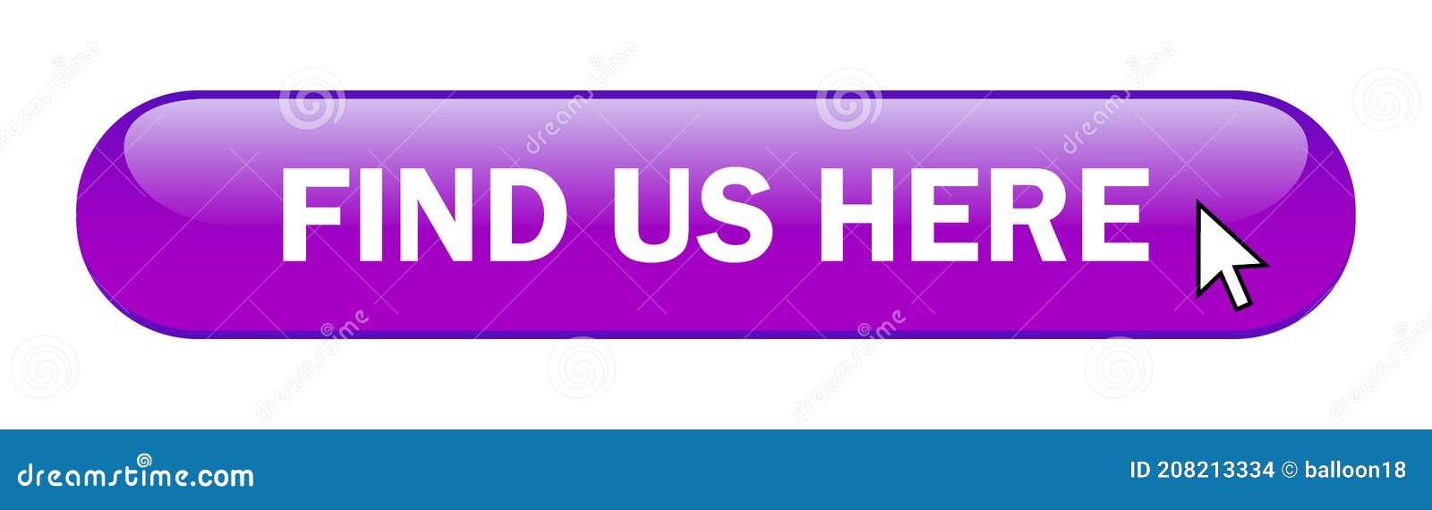 Find us here button stock vector. Illustration of compaign - 208213334