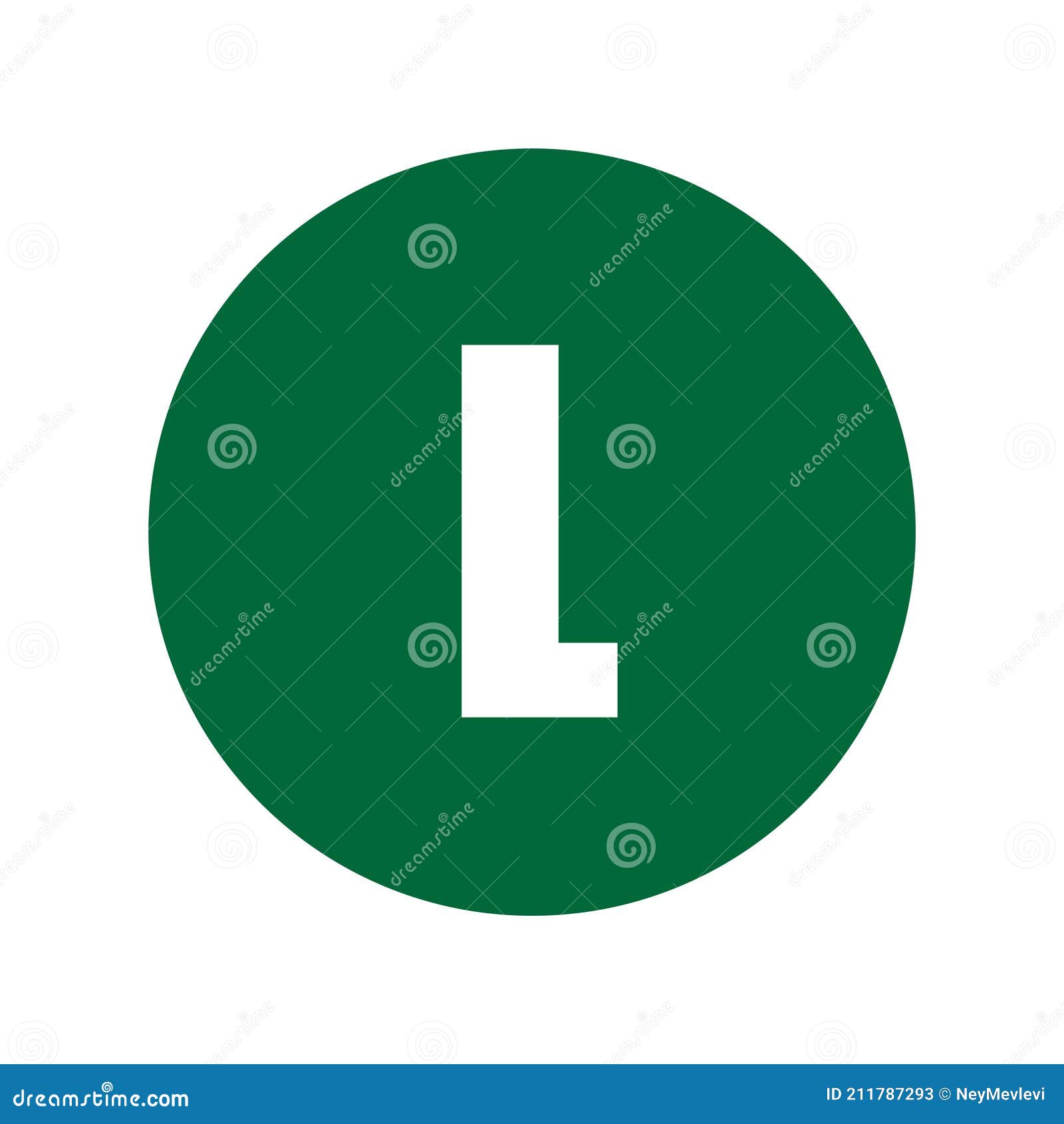 Letter L Logo Symbol in Green Circle. Stock Vector - Illustration of ...