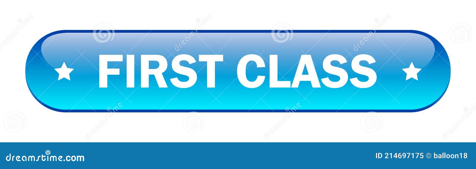 First class icon button stock vector. Illustration of newly - 214697175