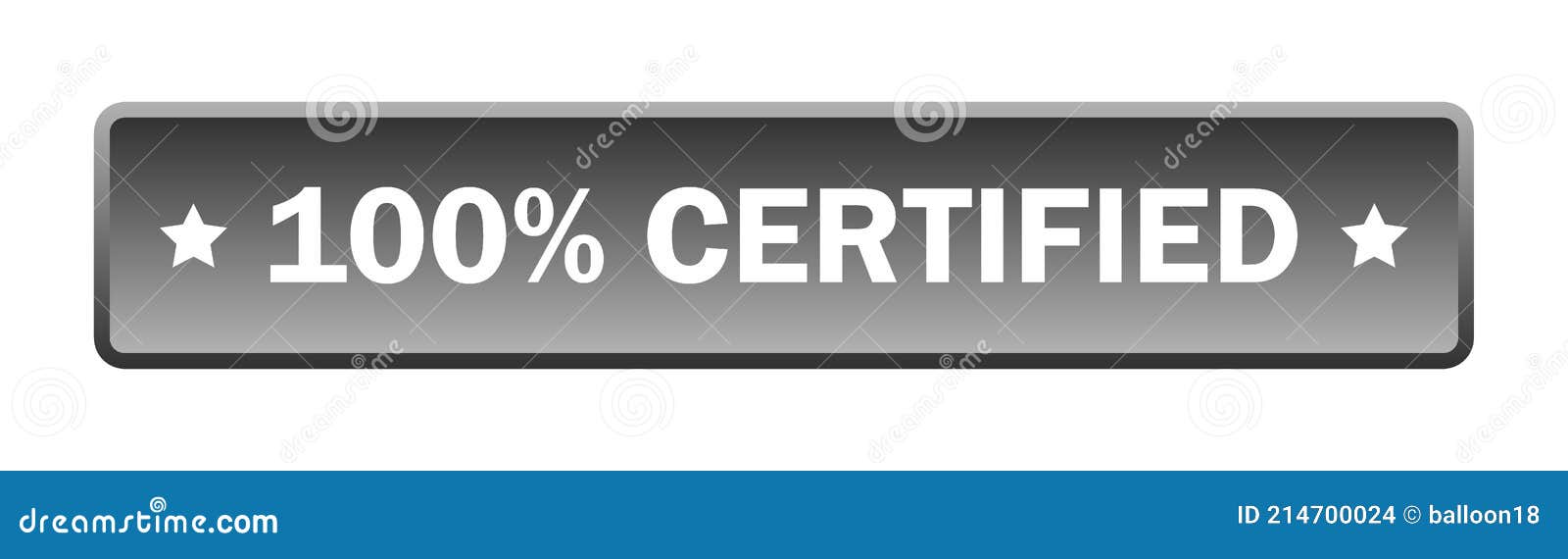100 Percent Certified Button Stock Vector - Illustration of business ...