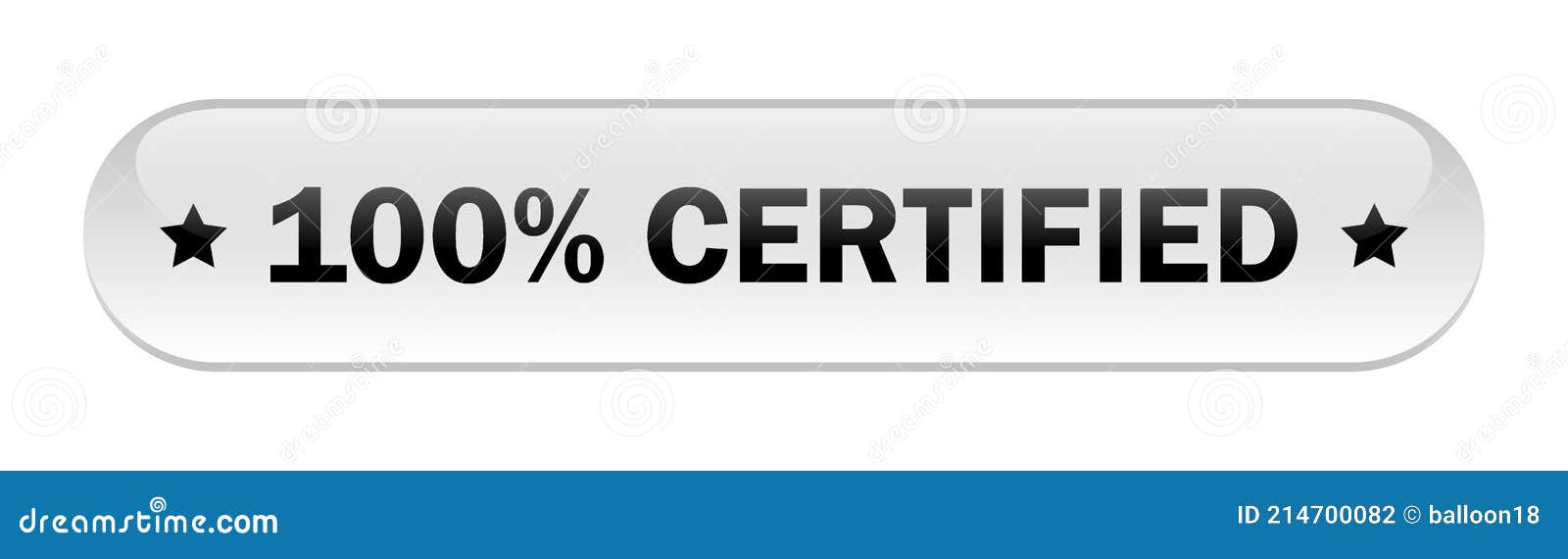 100 Percent Certified Button Stock Vector - Illustration of glossy ...
