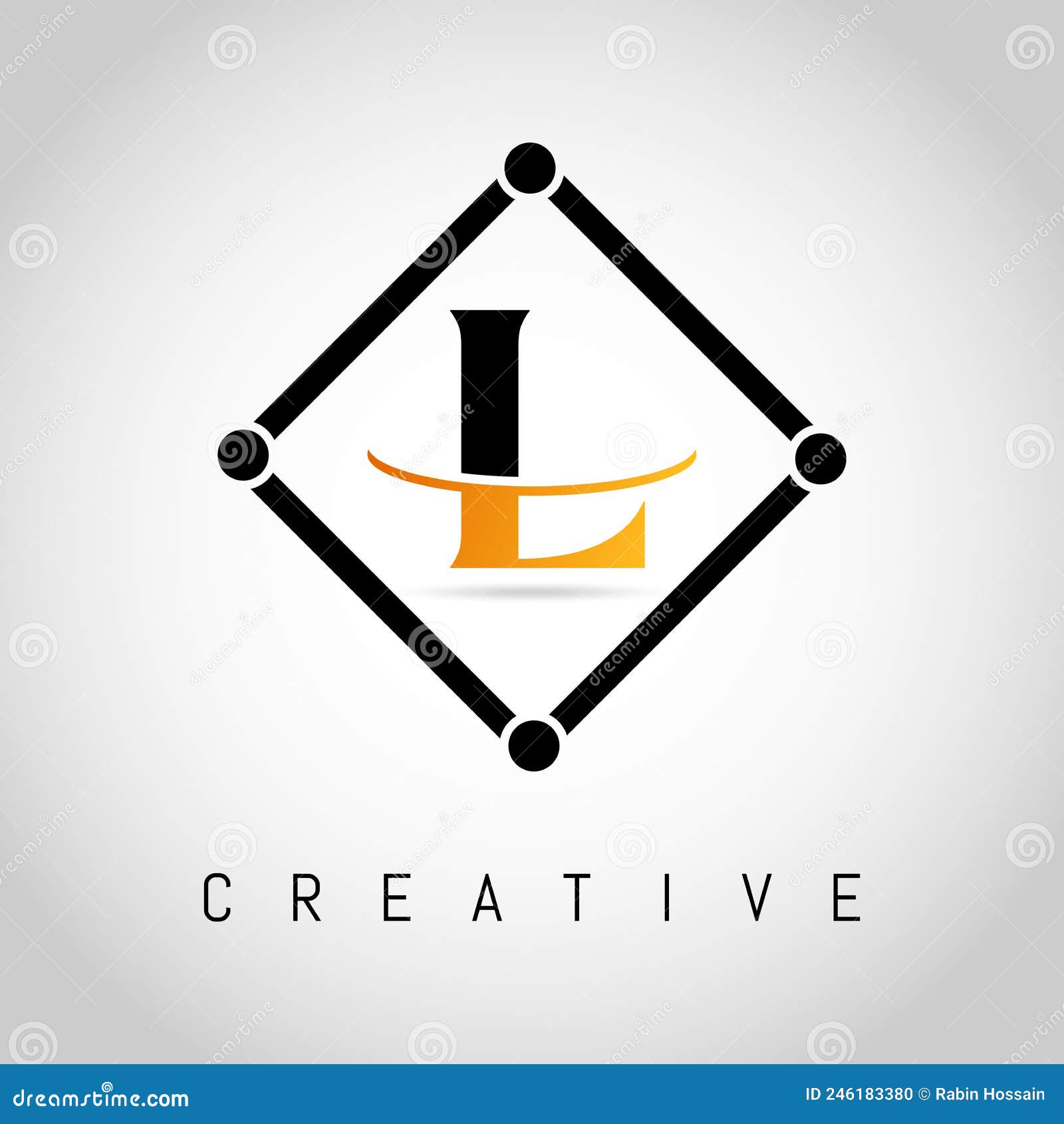 L Square Framed Letter Logo Design Vector . Stock Vector - Illustration ...