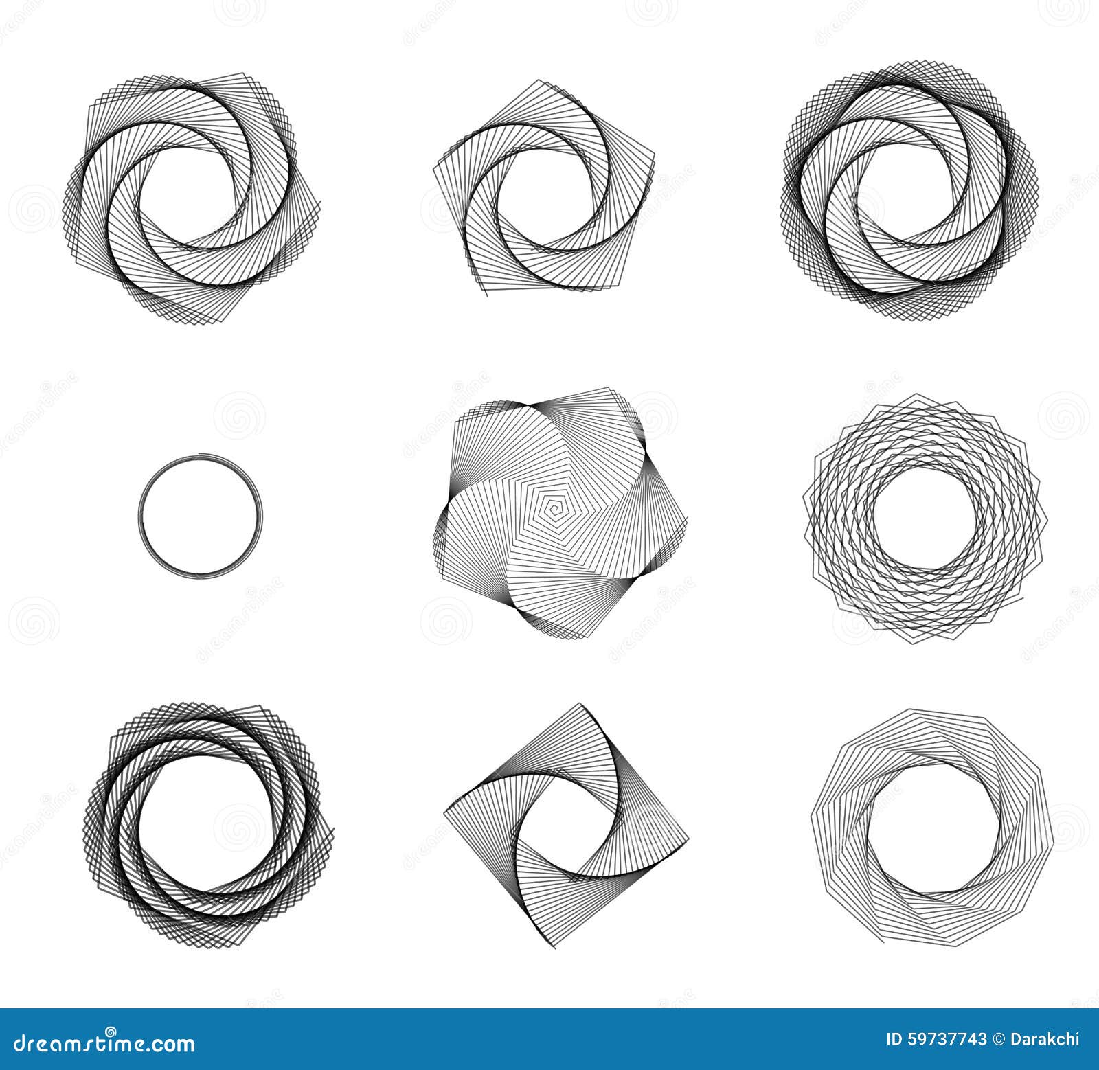 L'abstrait forme le vortex illustration stock. Illustration du lignes ...
