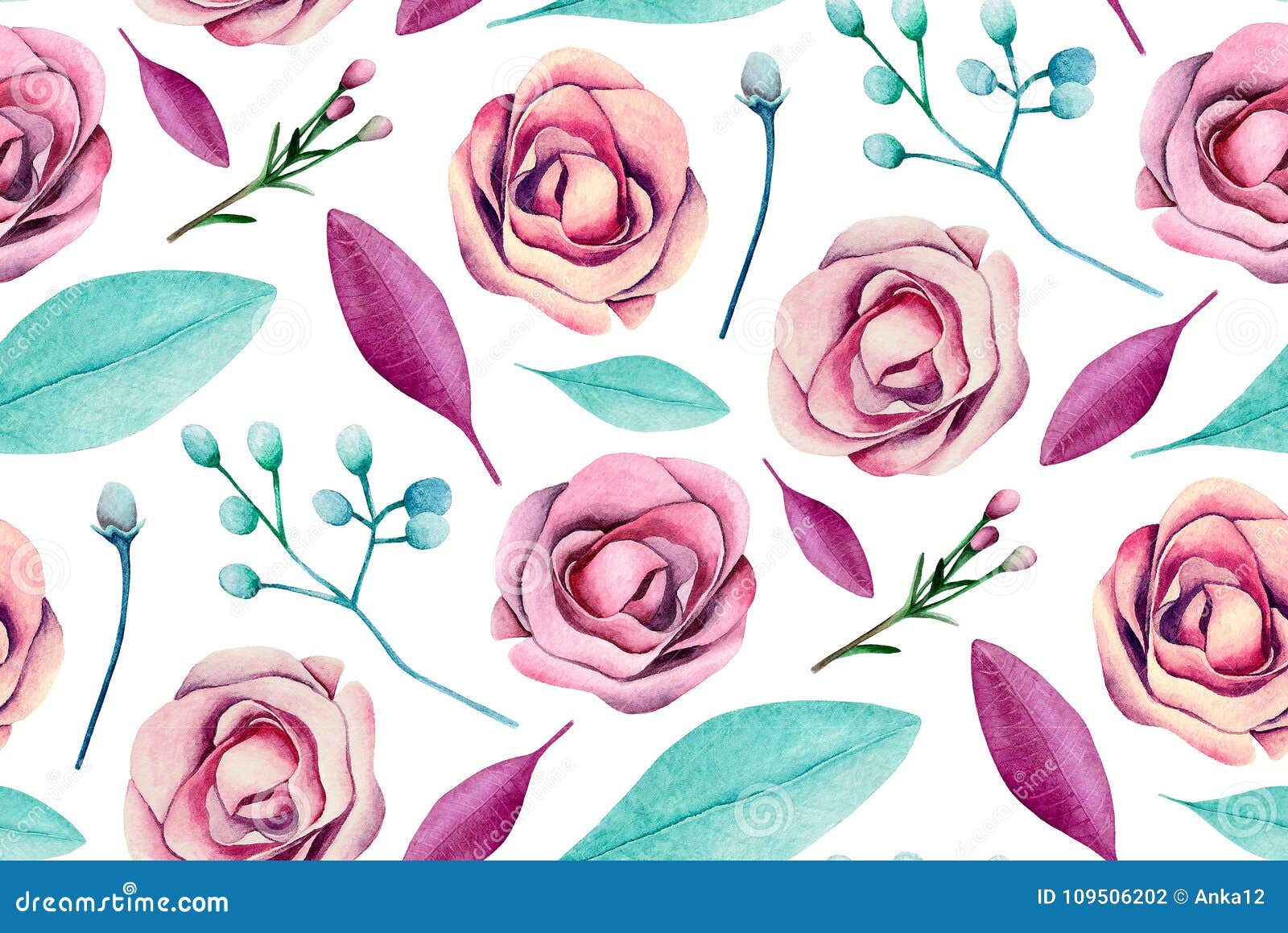 L'acquerello Fiorisce Il Fondo Rosa E Blu Modello Delle Rose ... L'acquerello Fiorisce Il Fondo Rosa E Blu Modello Delle Rose ...