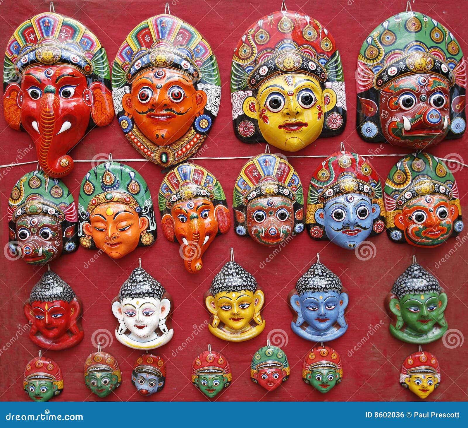 L'affichage Masque Le Nepali Photo stock - Image du katmandou, ville ...