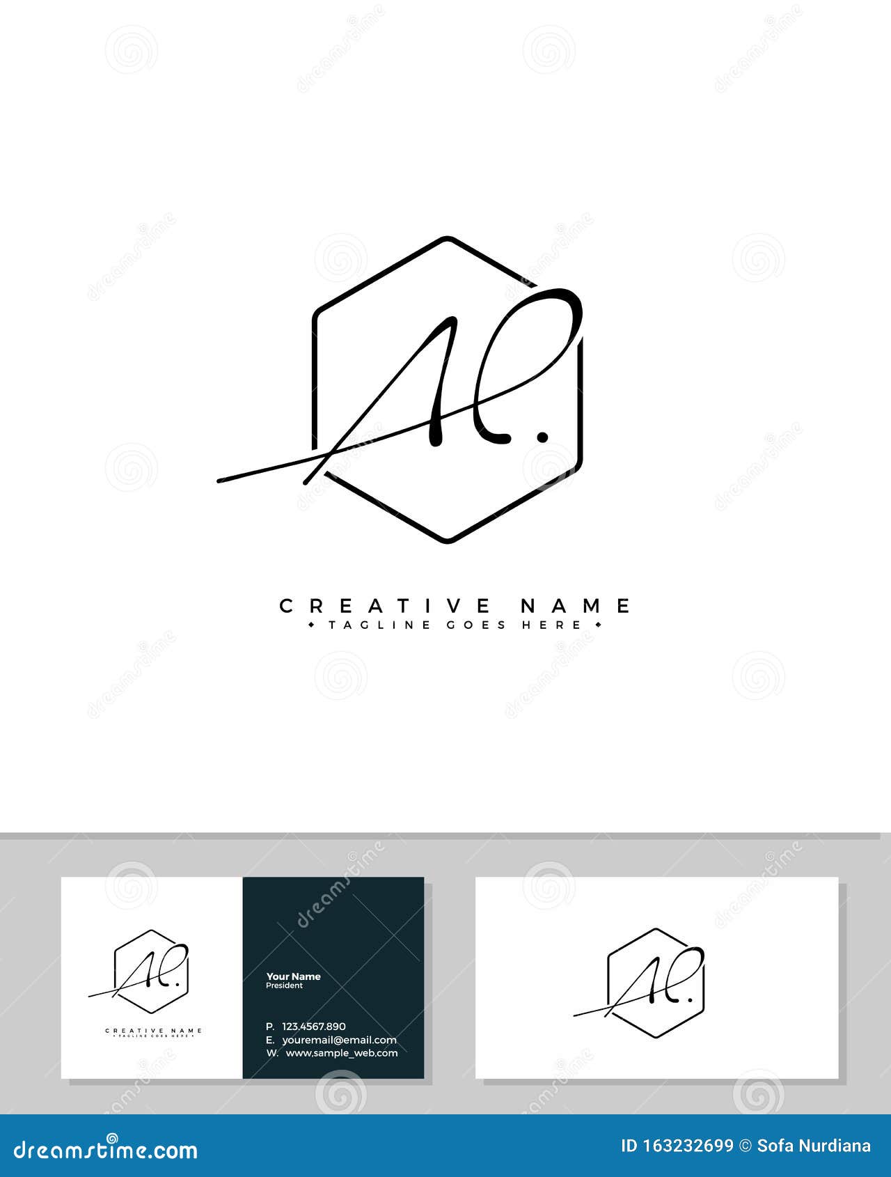A L AL Initial Logo Signature Vector. Handwriting Concept Logo. Stock ...