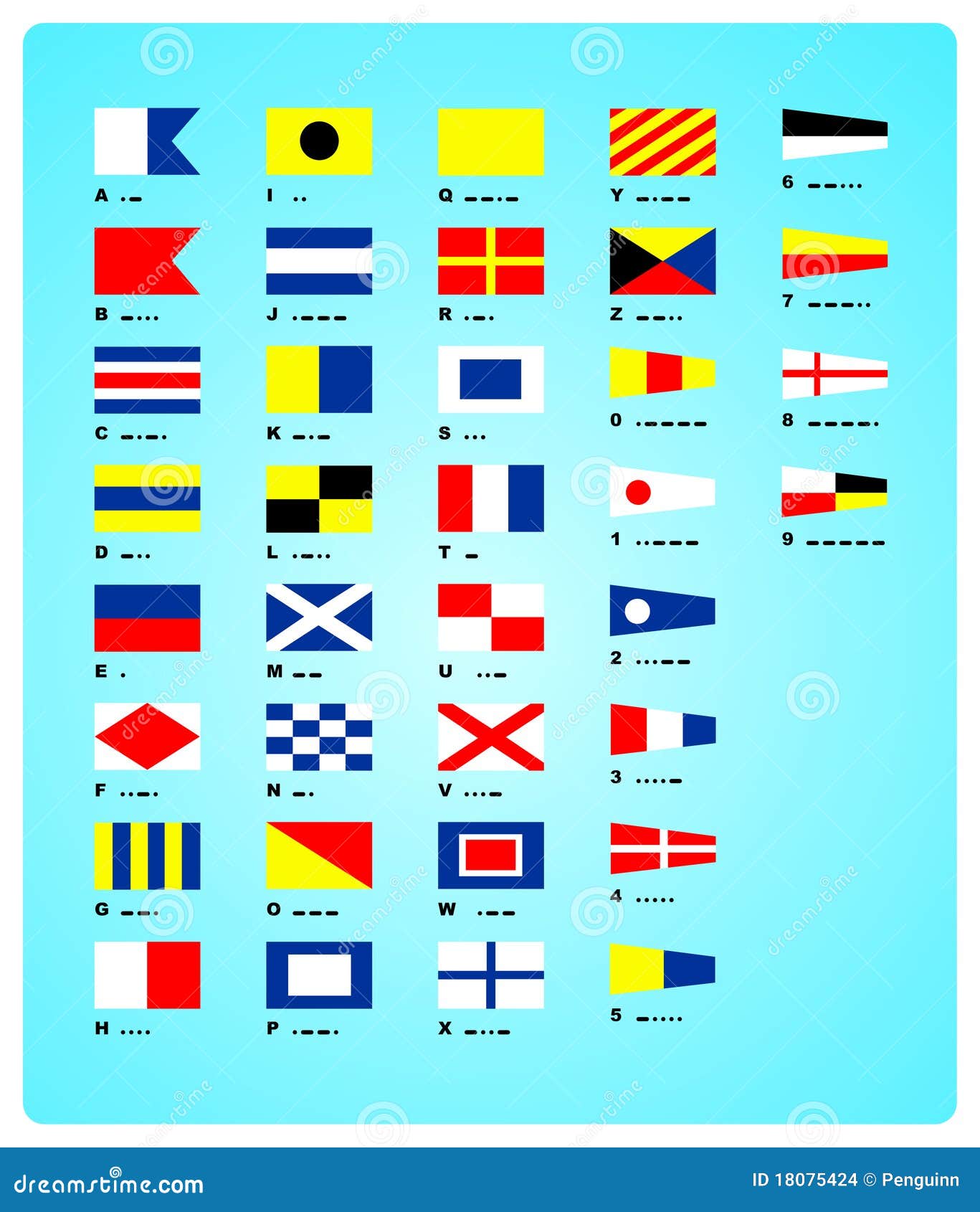 L'alphabet de mer illustration de vecteur. Illustration du code - 18075424