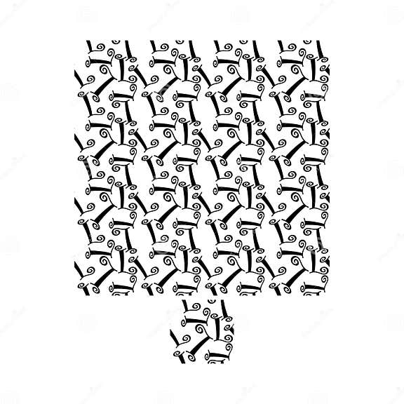 L Alphabet Pattern with Black Bold Latin Letters.continuous Letters ...
