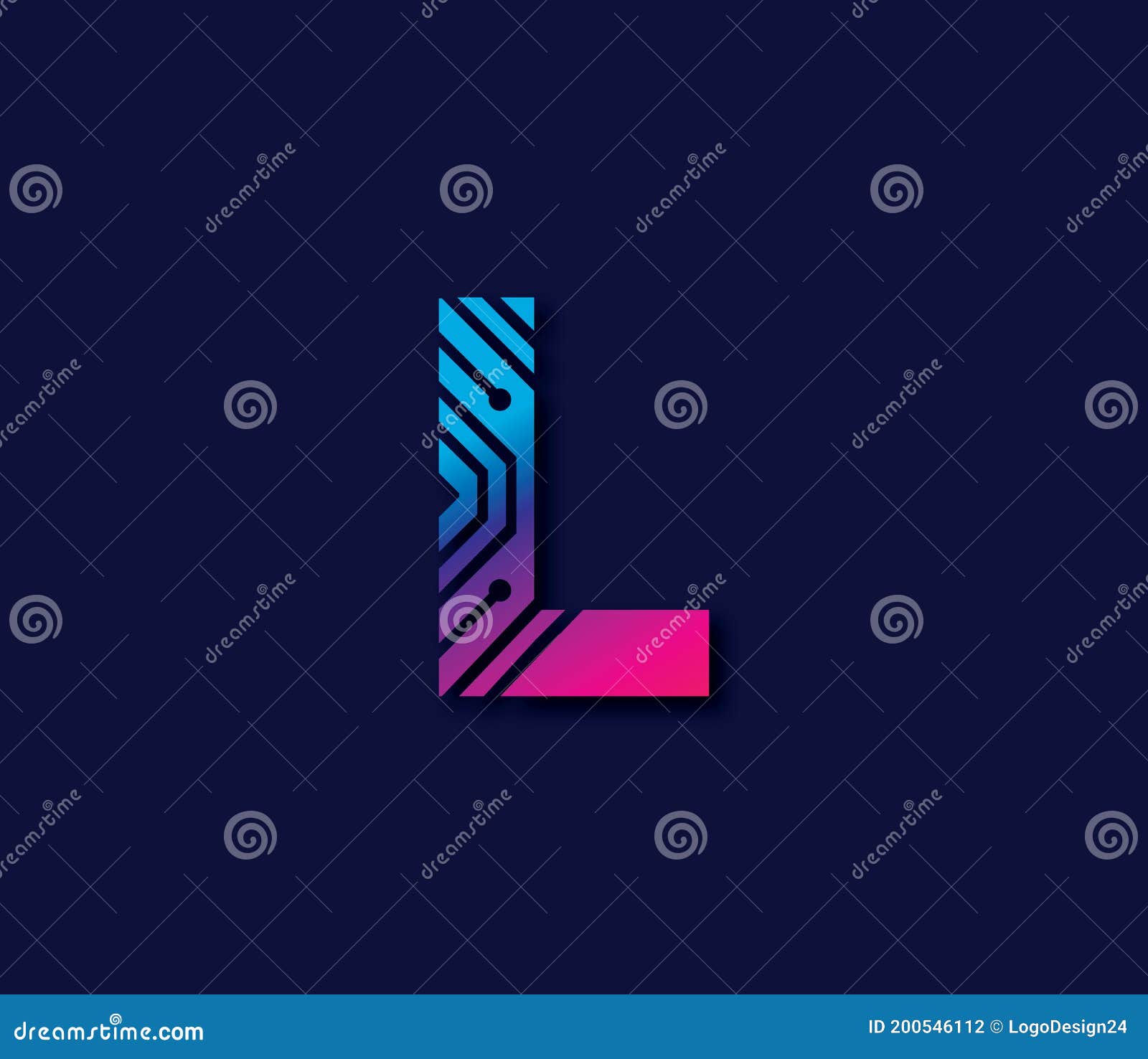 L Alphabet Technology Logo Design Concept Stock Vector - Illustration ...