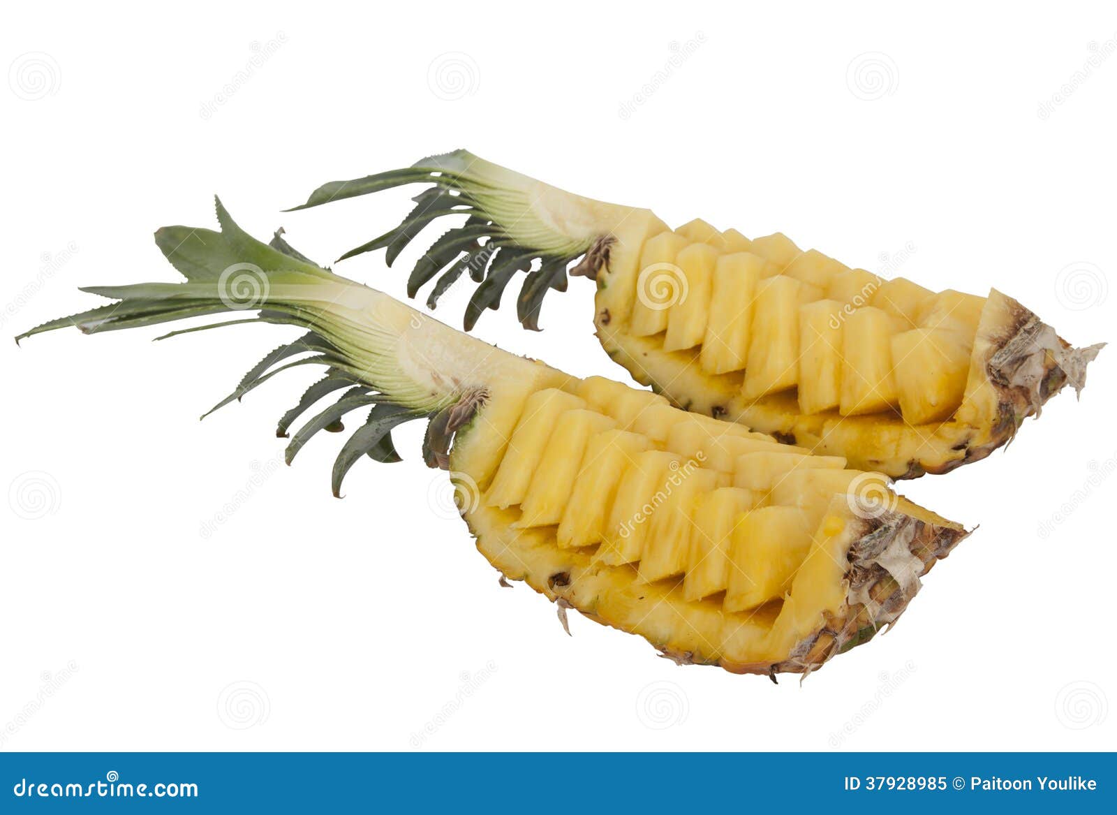 L'ananas A Découpé 4 En Tranches Image stock - Image du ingrédient ...
