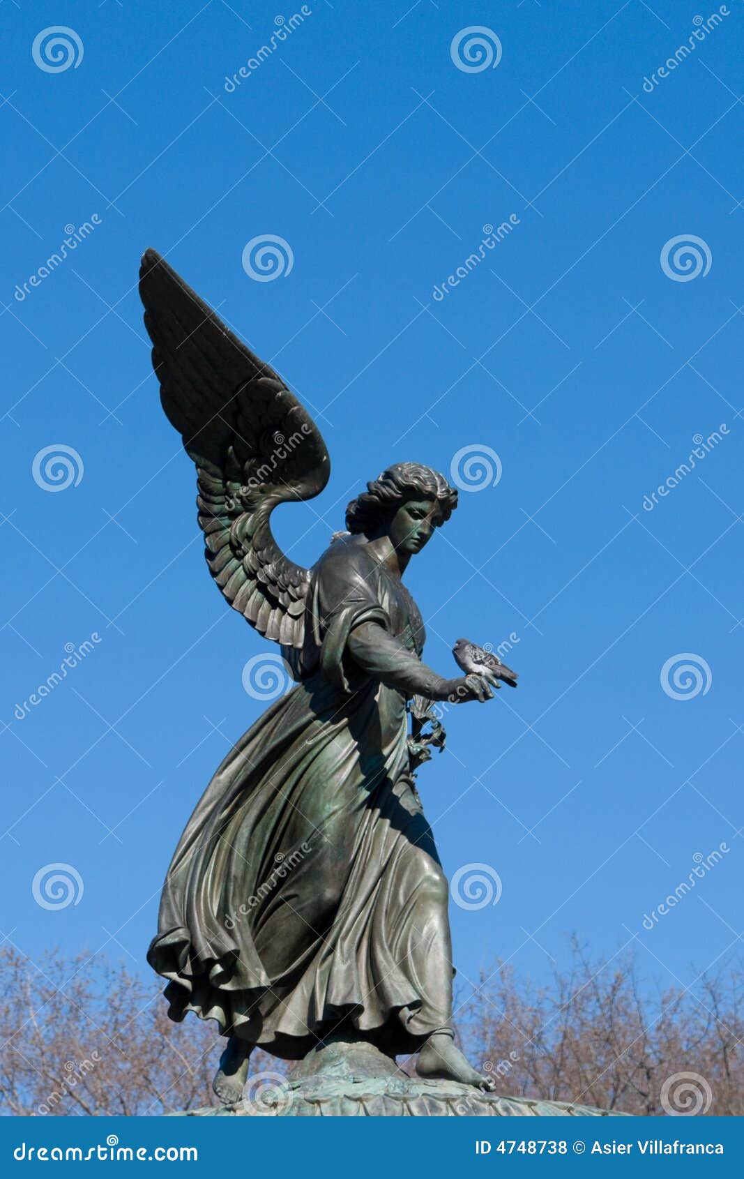 L'ange Des Eaux Dans Central Park Photo stock - Image du stationnement ...